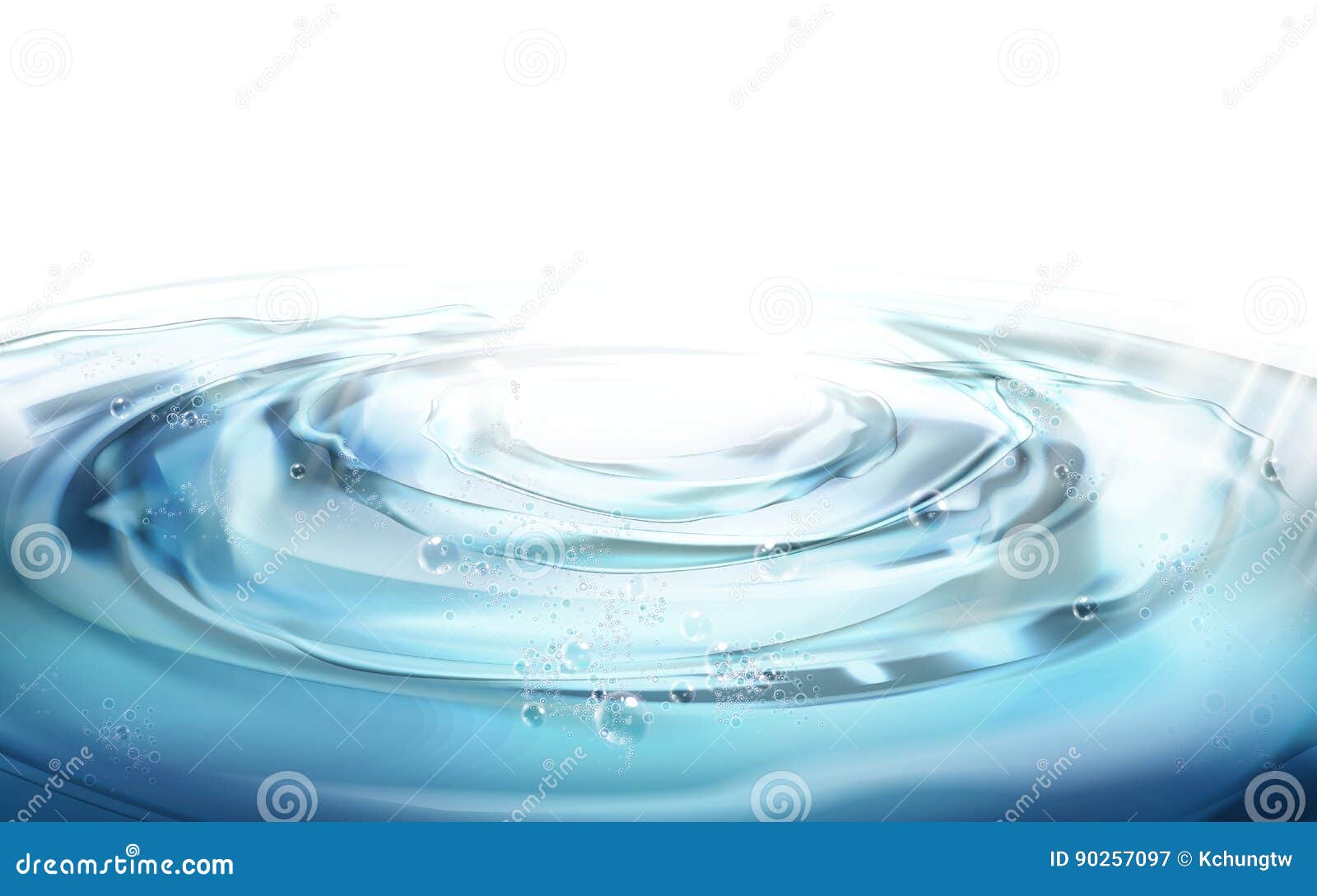 Water Ripple. 3D Wave Effect With Concentric Circles On White ...