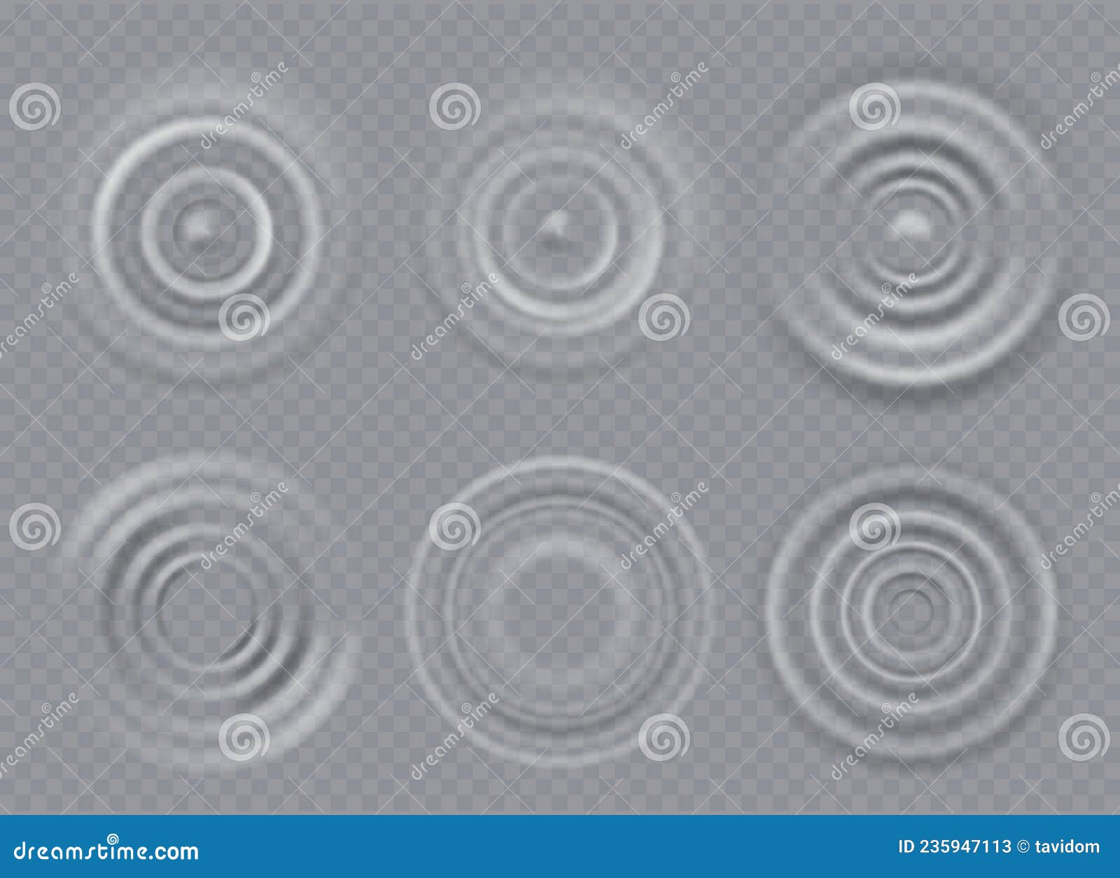 Water Ripple. Realistic Caustic Drop or Sound Wave Splash Effects ...