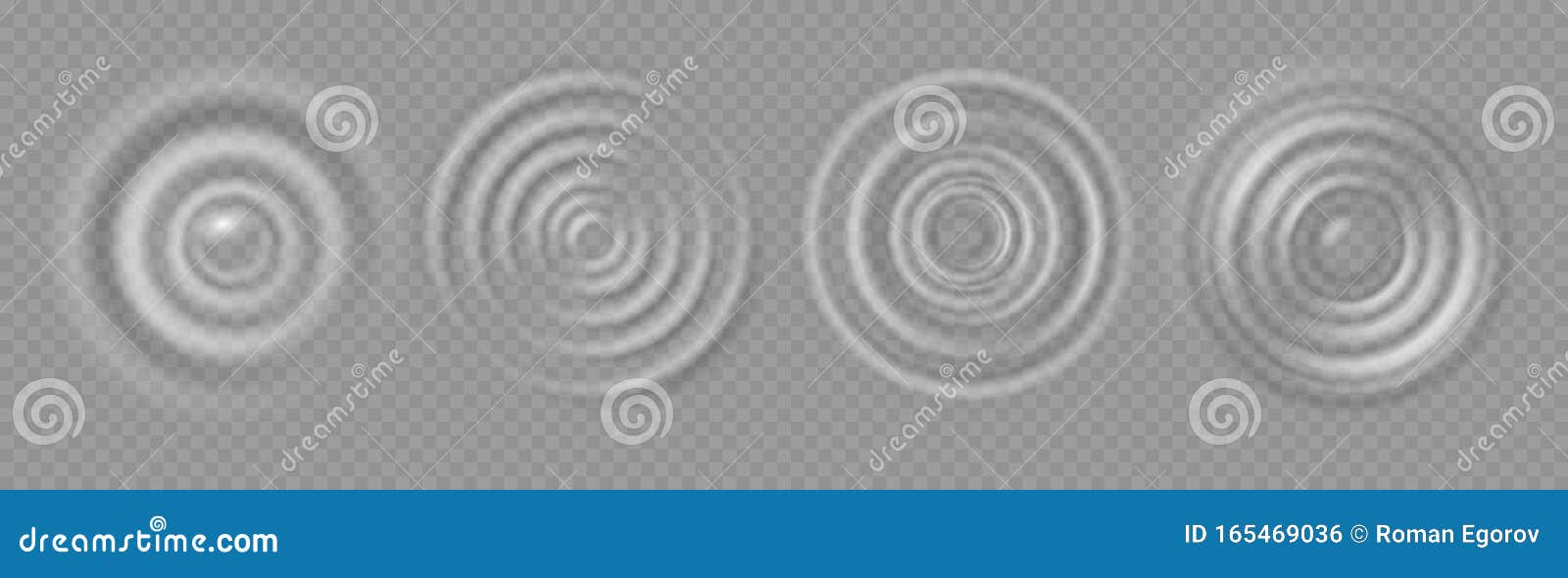 Water Ripple. Realistic Caustic Drop Or Sound Wave Splash Effects ...