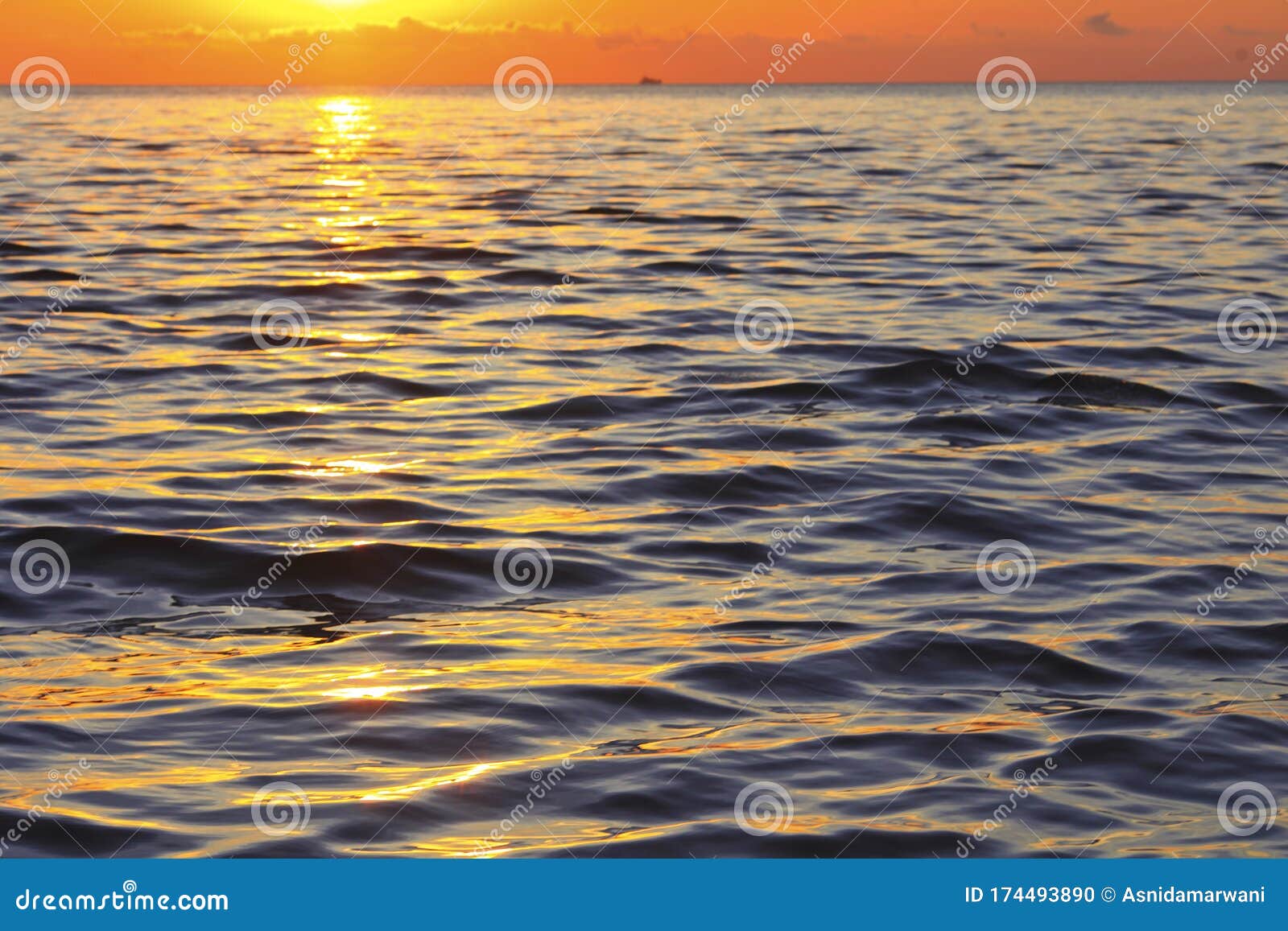 Water Ripple on the Sea during Golden Sunset Stock Photo - Image of ...