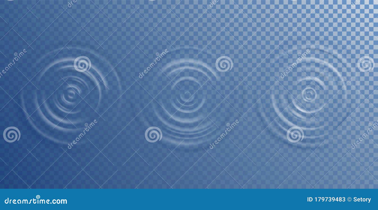 Water ripple top view stock vector. Illustration of effect - 179739483