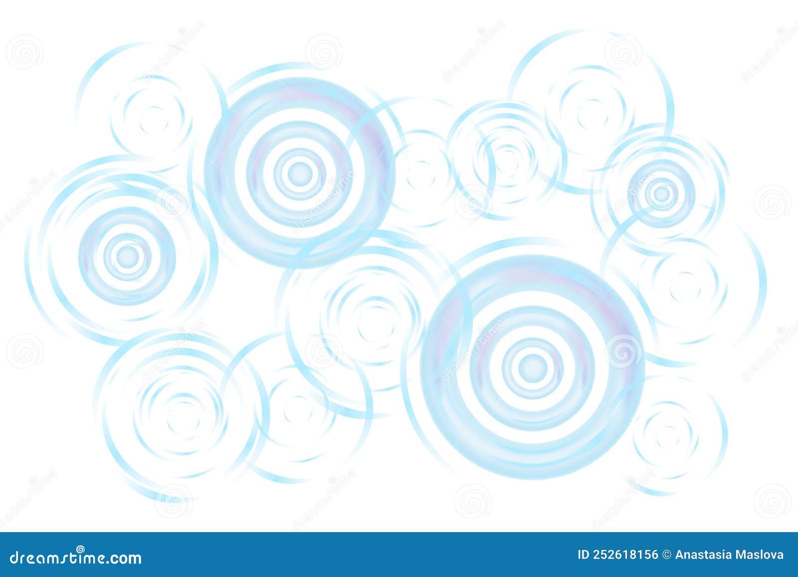 Water Ripple on White Background Blue Color Top View Circle Water ...