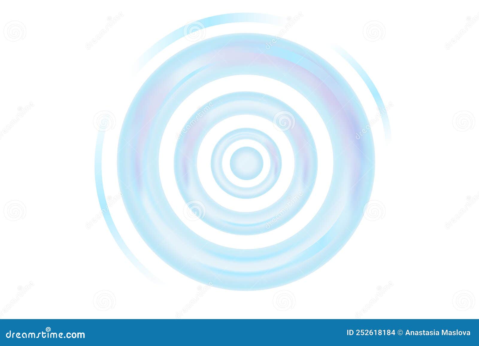 Water Ripple on White Background Blue Color Top View Circle Water ...
