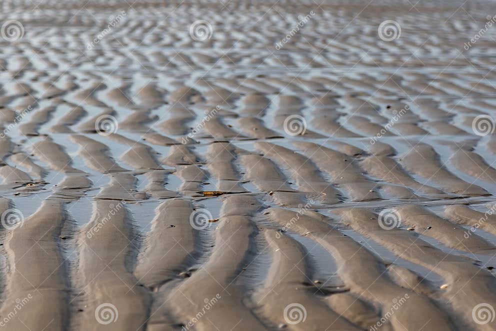 Water on Rippled Sand on a Beach Stock Image - Image of aqua, nature ...