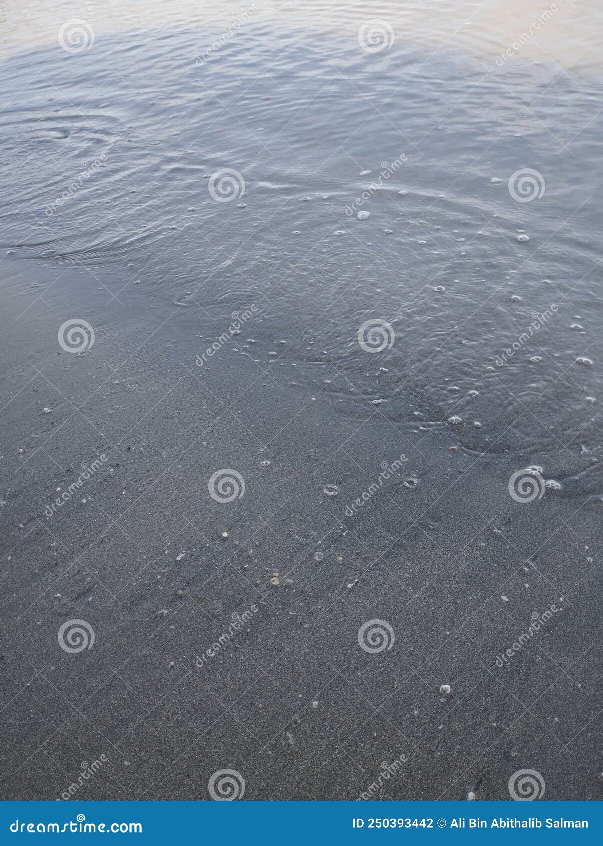 Water Ripples on the Black Sandy Beach Stock Photo - Image of black ...