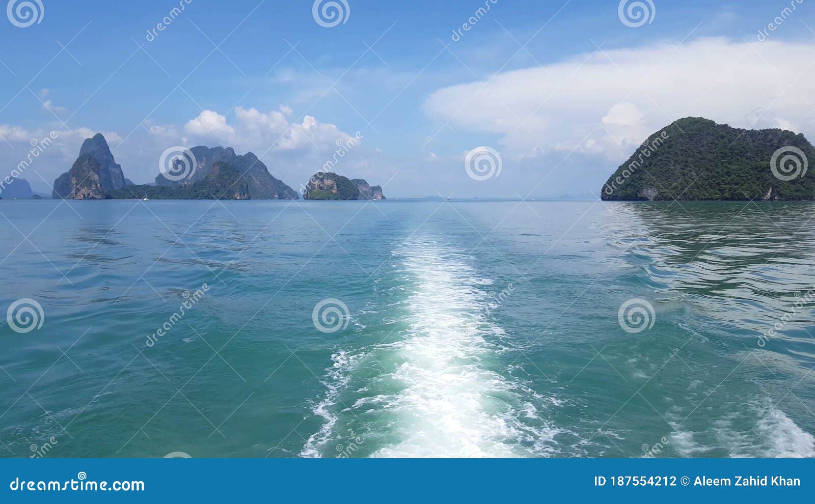 Water Ripples Forming Behind Speed Boat in Phi Phi Island Stock Footage ...