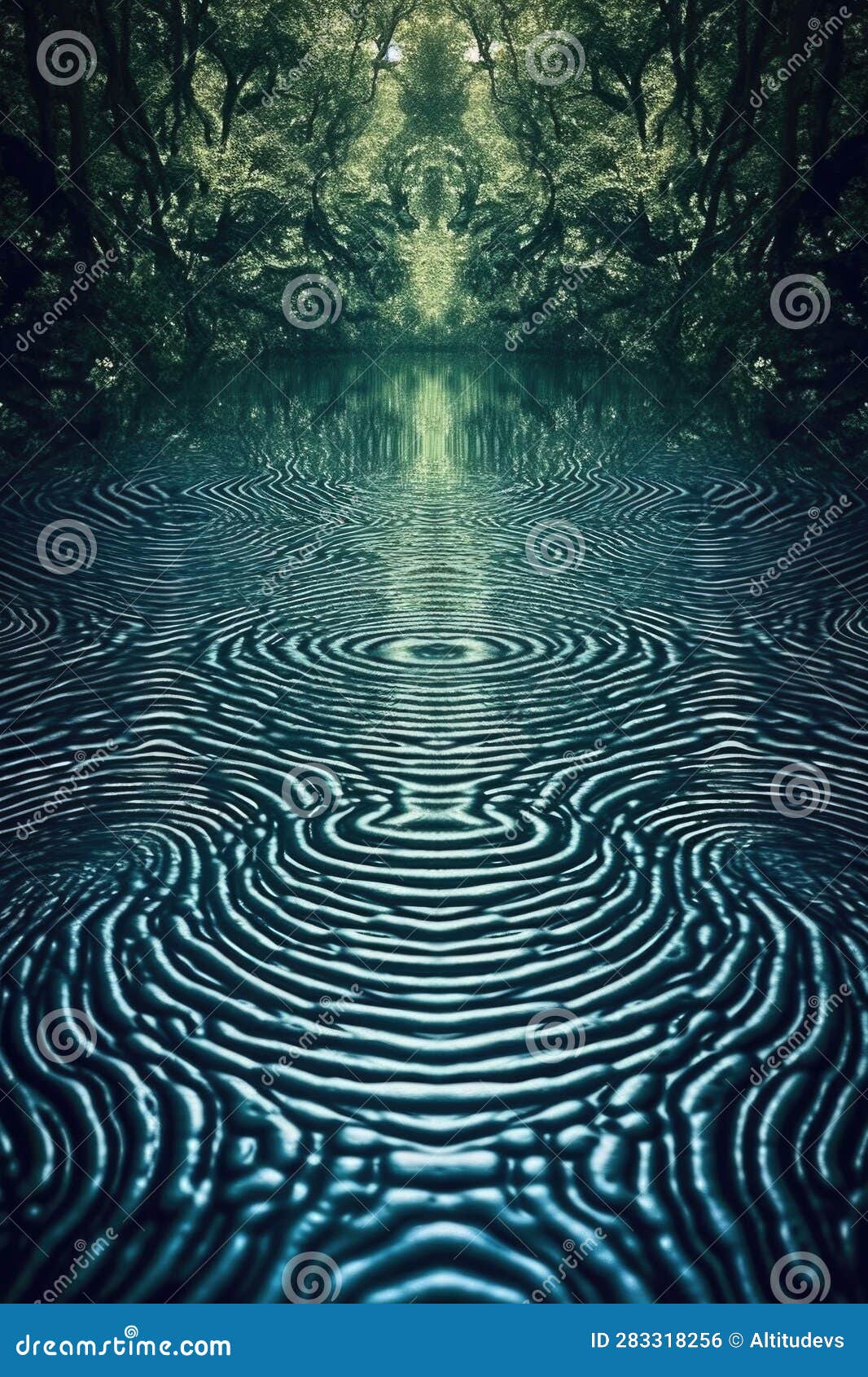 Water Ripples Forming a Mesmerizing, Symmetrical Pattern Stock Photo ...