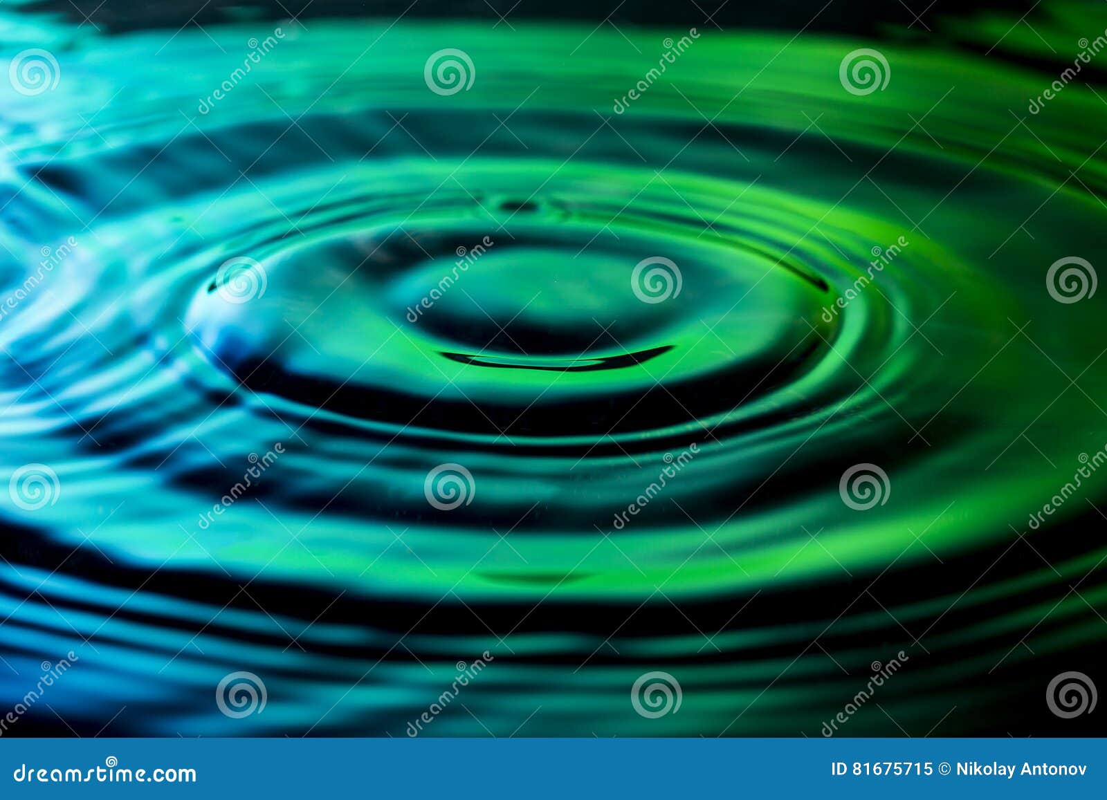 Water Ripples on Nice Blue Green Background Stock Image - Image of full ...