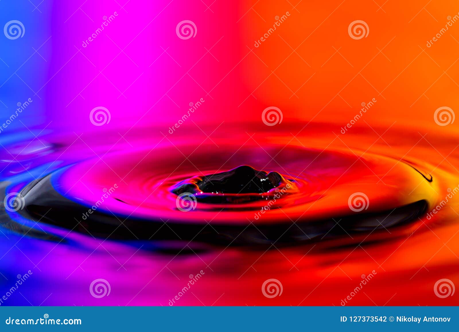 Water Ripples on Nice Rainbow Colored Gradient Background after a Water ...