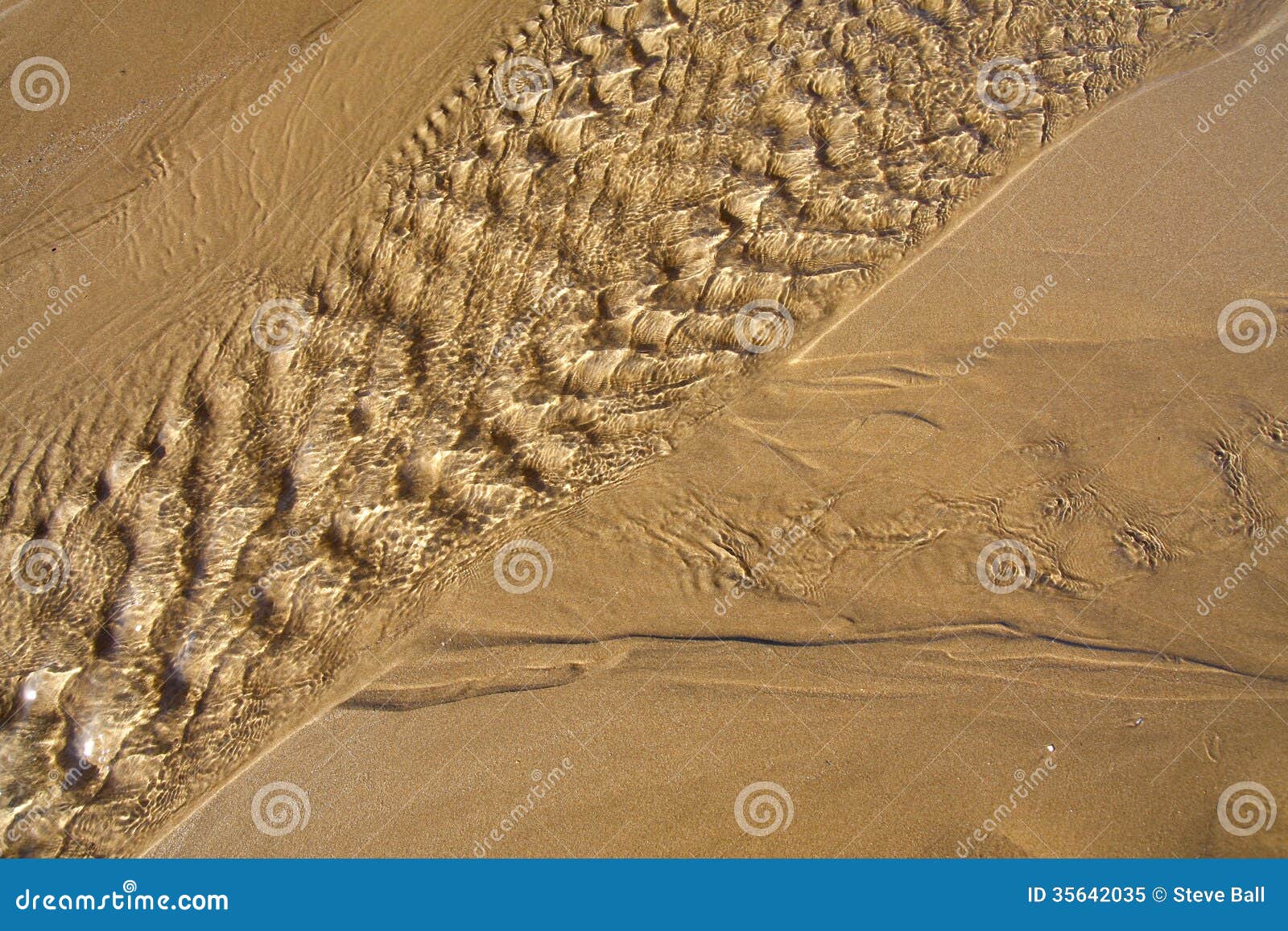 Water Ripples Over a Sandy Beach Stock Image - Image of outside, tide ...
