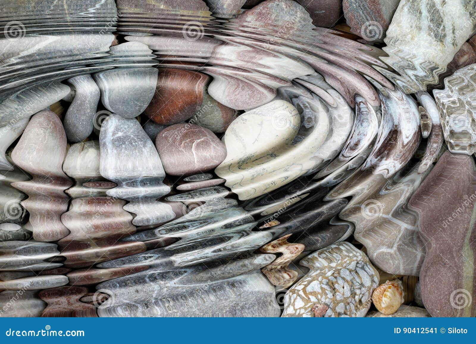 Water Ripples Over the Stone Pebbles Stock Illustration - Illustration ...