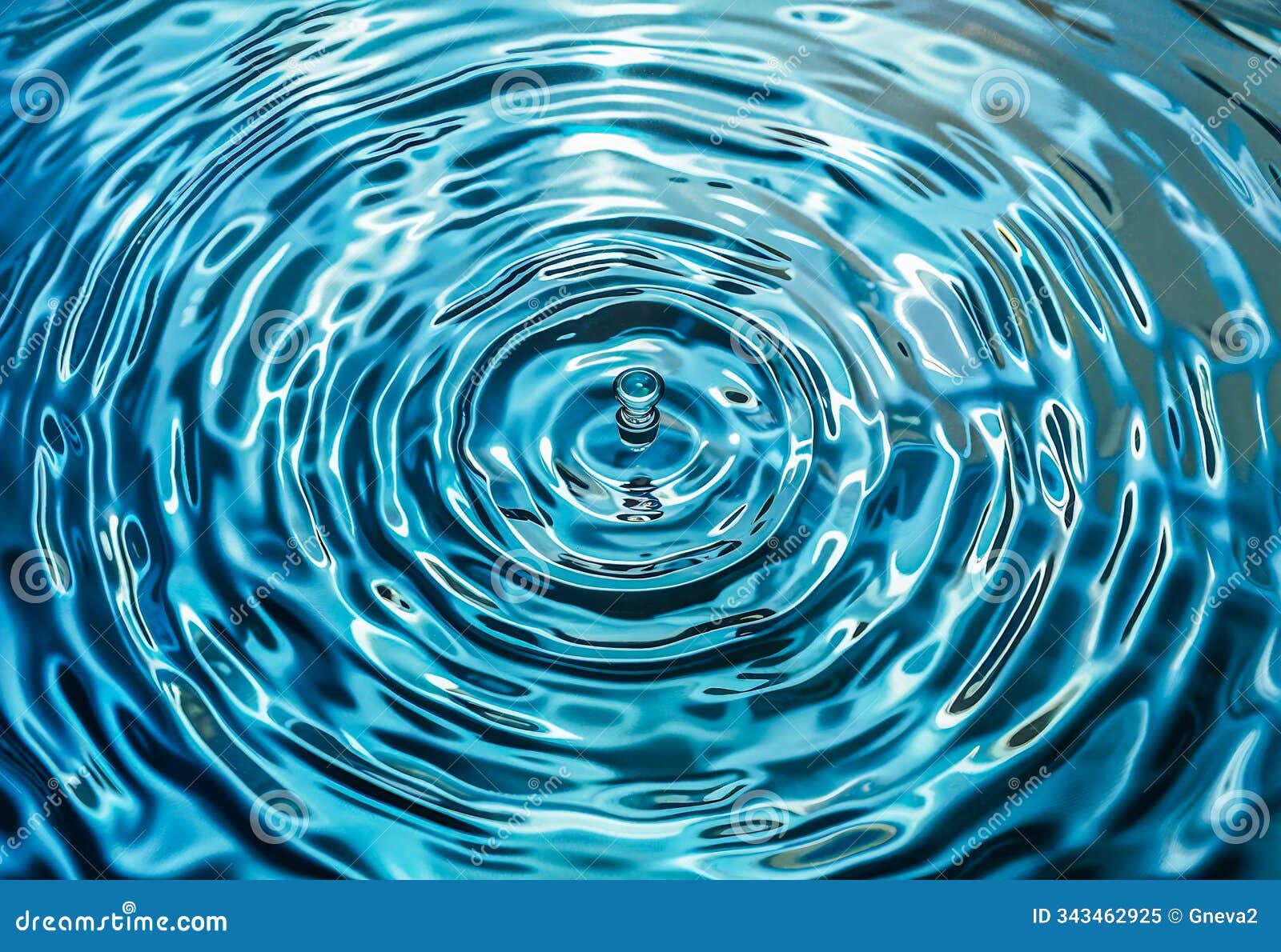 Water Ripples Radiating Out from the Centre of a Water Droplet Stock Illustration - Illustration ...