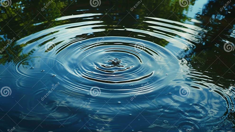 Water Ripples on the Surface of a Pond Stock Photo - Image of generated ...