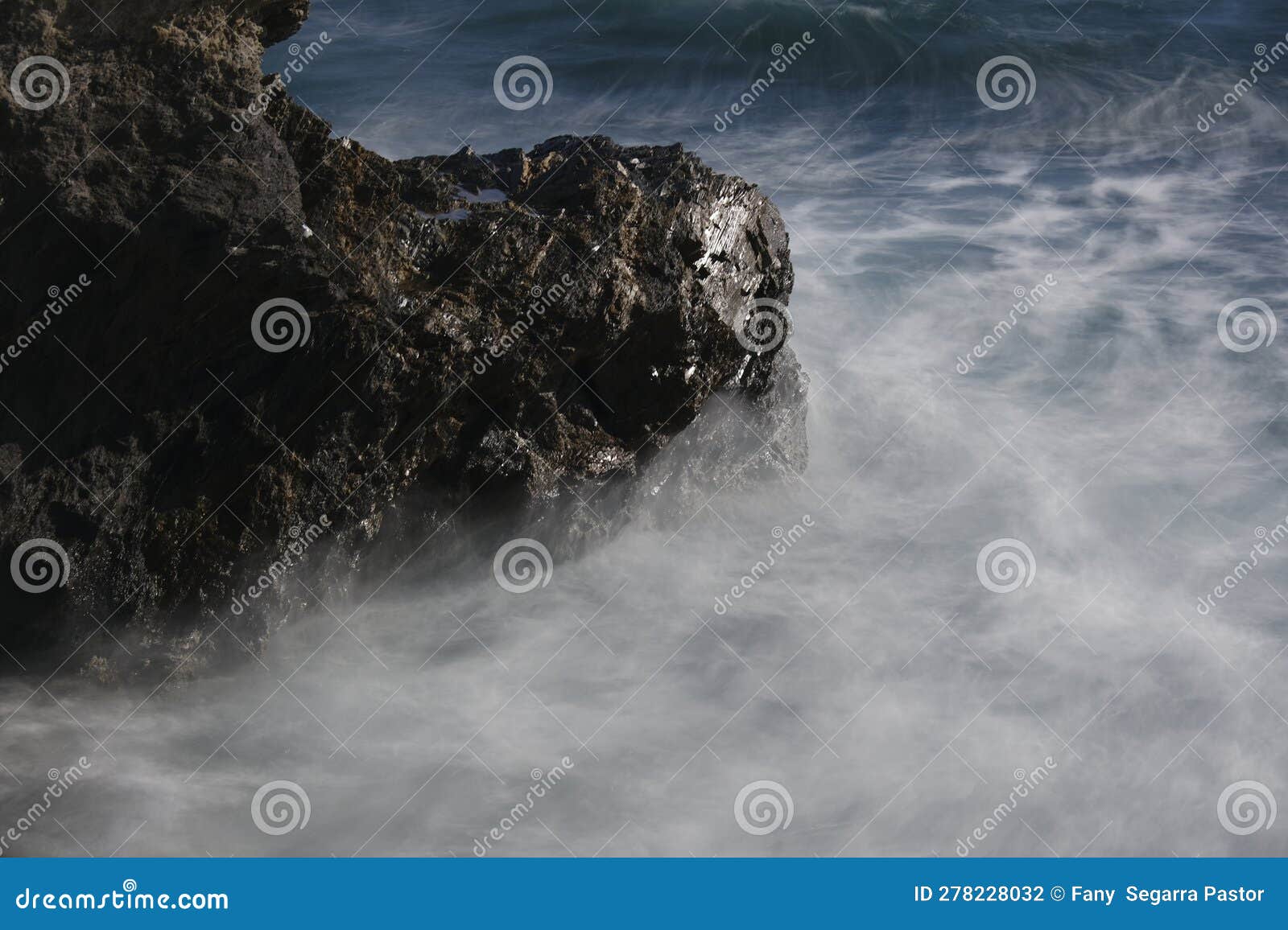 The Water Rises Up the Rock. Stock Photo - Image of coast, nature ...