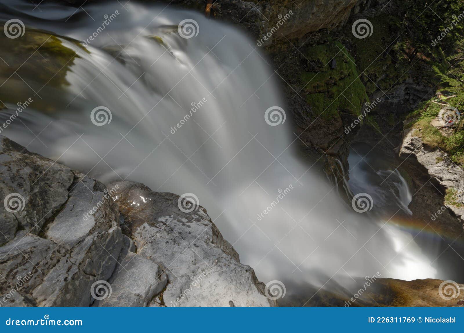 The Waterfall of the Strait of the River Arazas. Stock Image - Image of ...