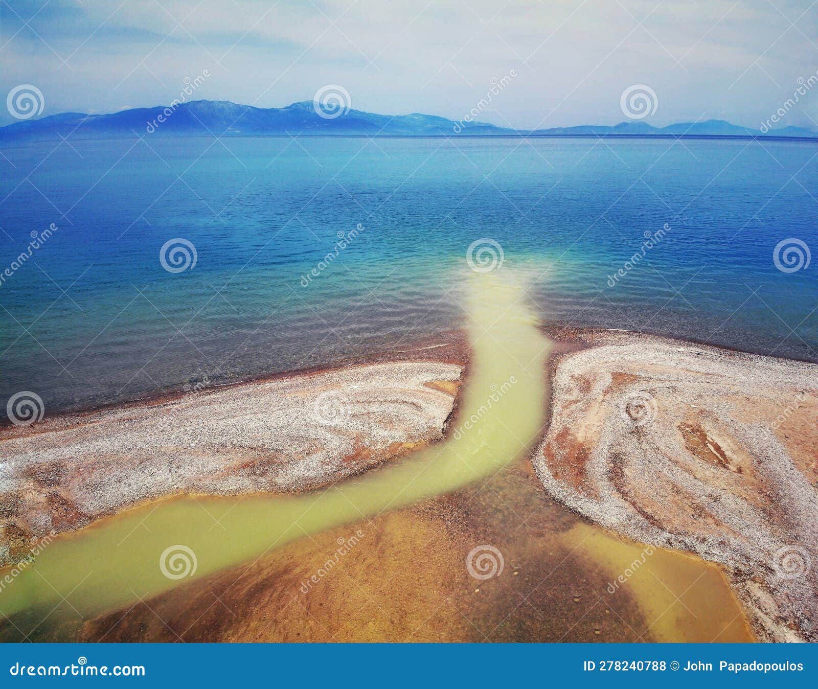 The Water of the River Mixing with the Sea Stock Photo - Image of coast ...