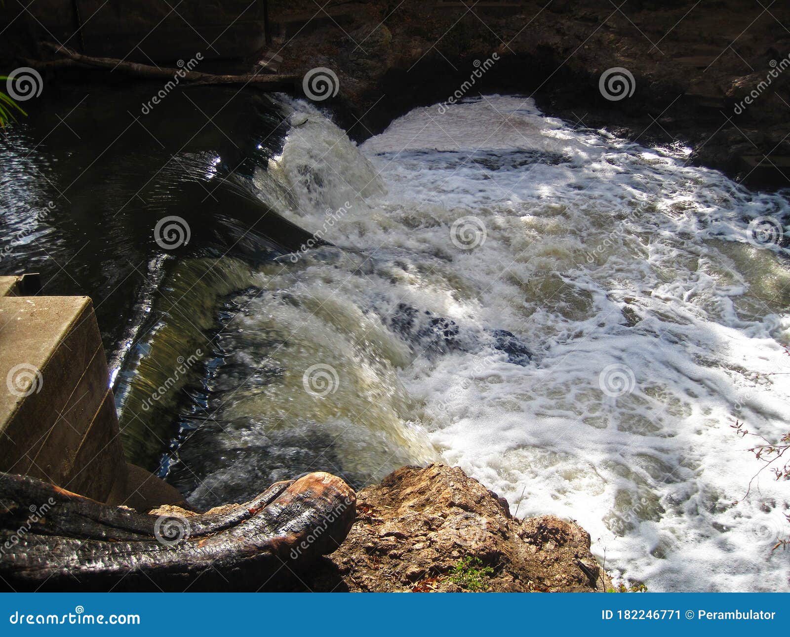 WATER in a RIVER RUSHING DOWN a WEIR Stock Image - Image of south ...