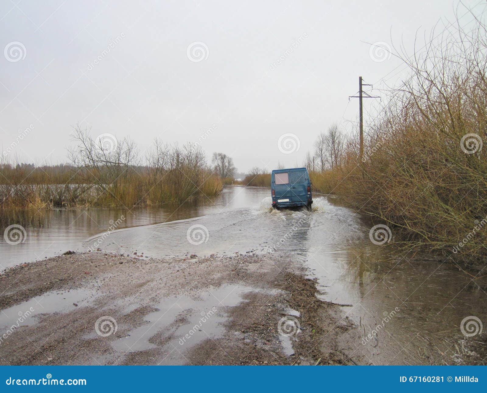 Water on Road in Flood Time Stock Image - Image of view, background ...