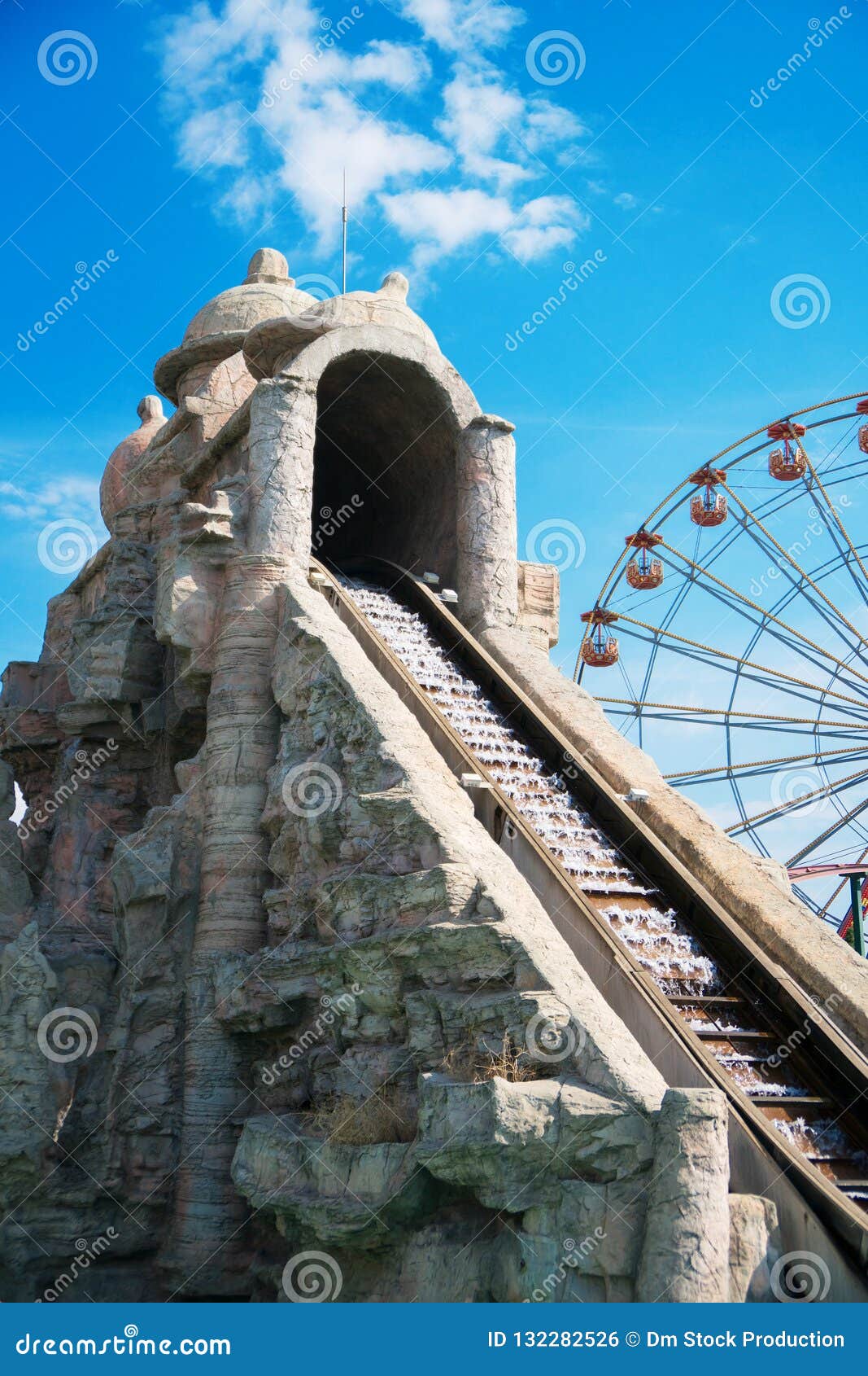 Water roller coaster. stock photo. Image of park, funfair - 132282526