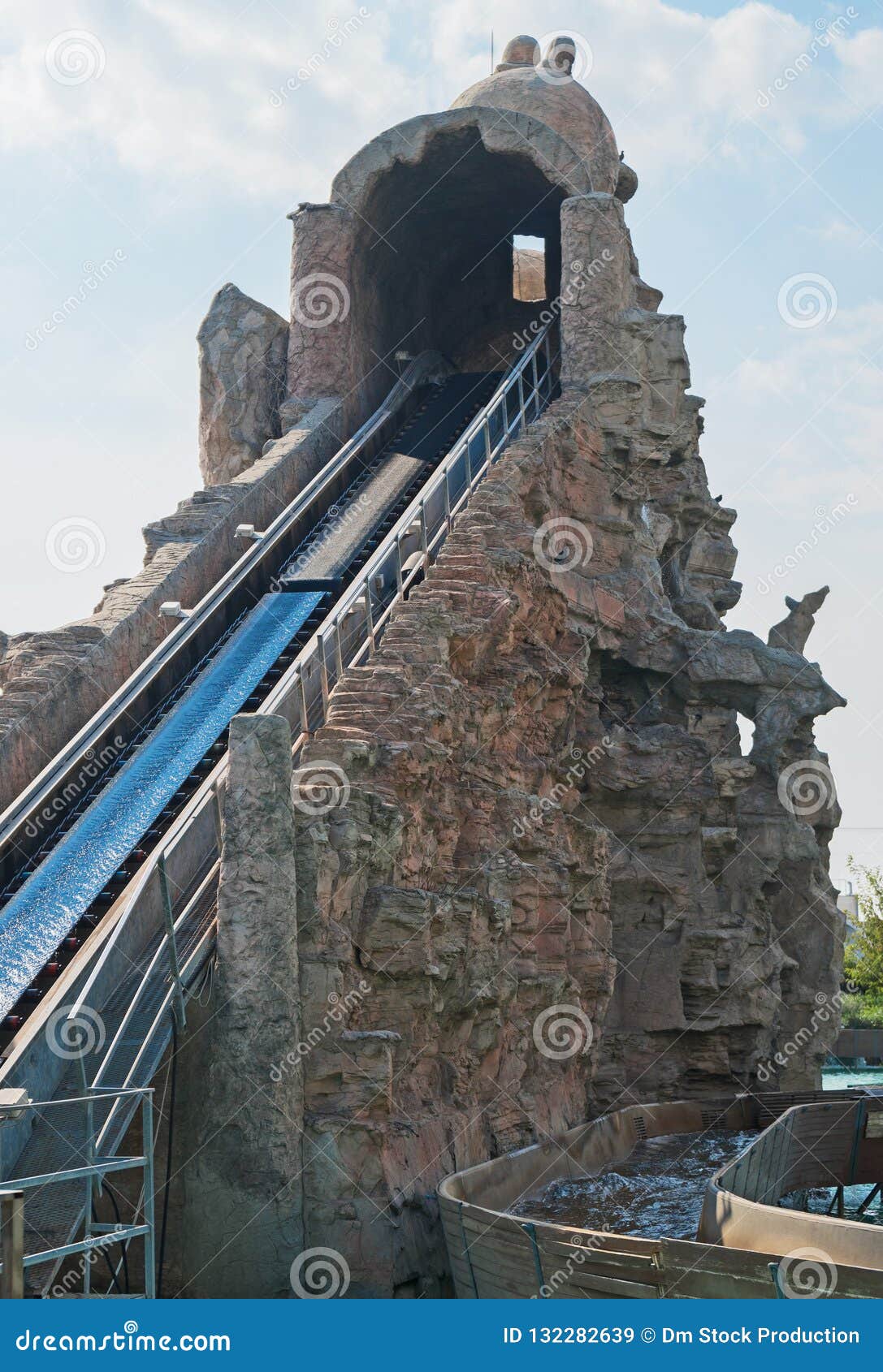 Water roller coaster. stock image. Image of funfair - 132282639