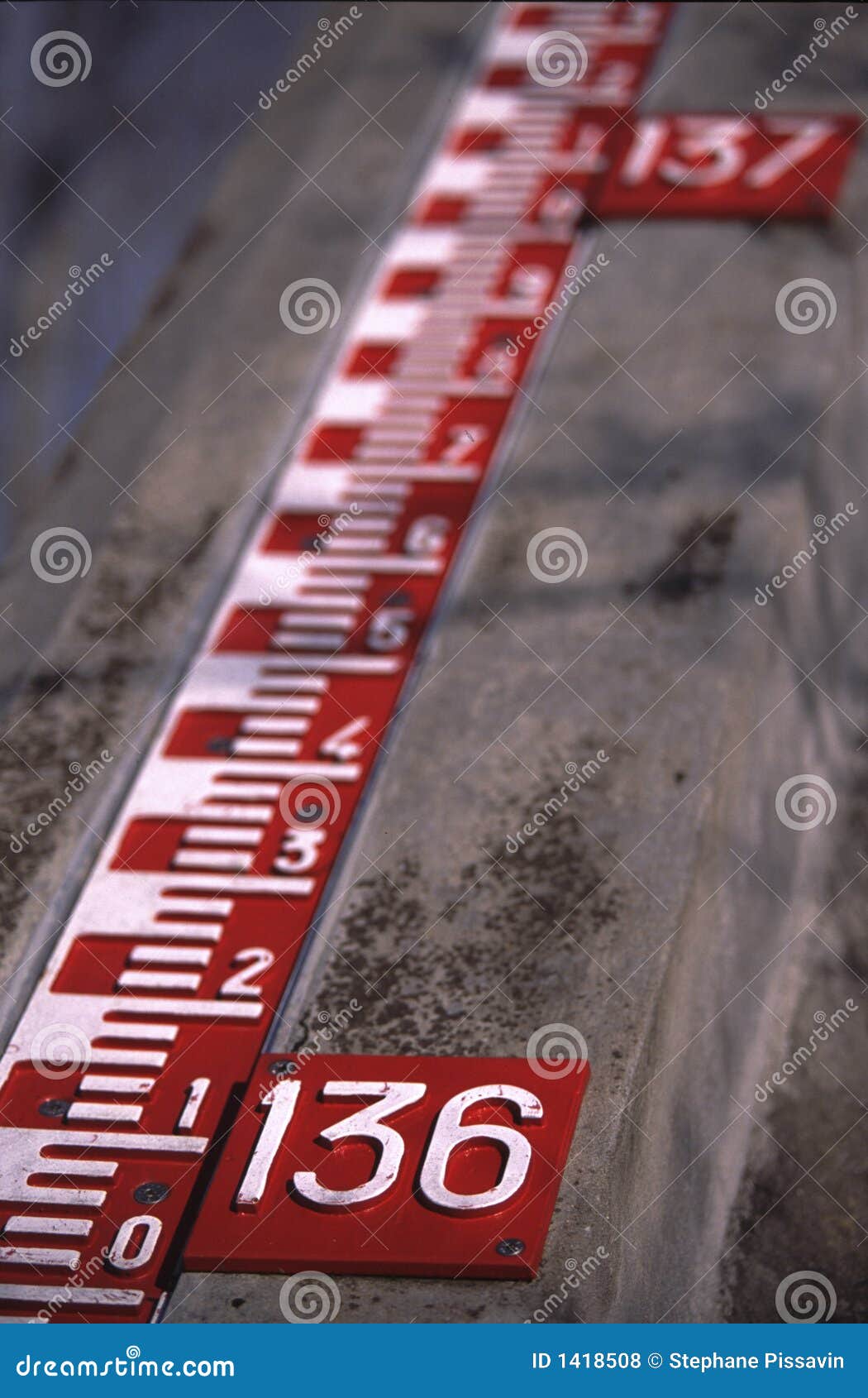 Water ruler stock photo. Image of depth, scale, marker - 1418508
