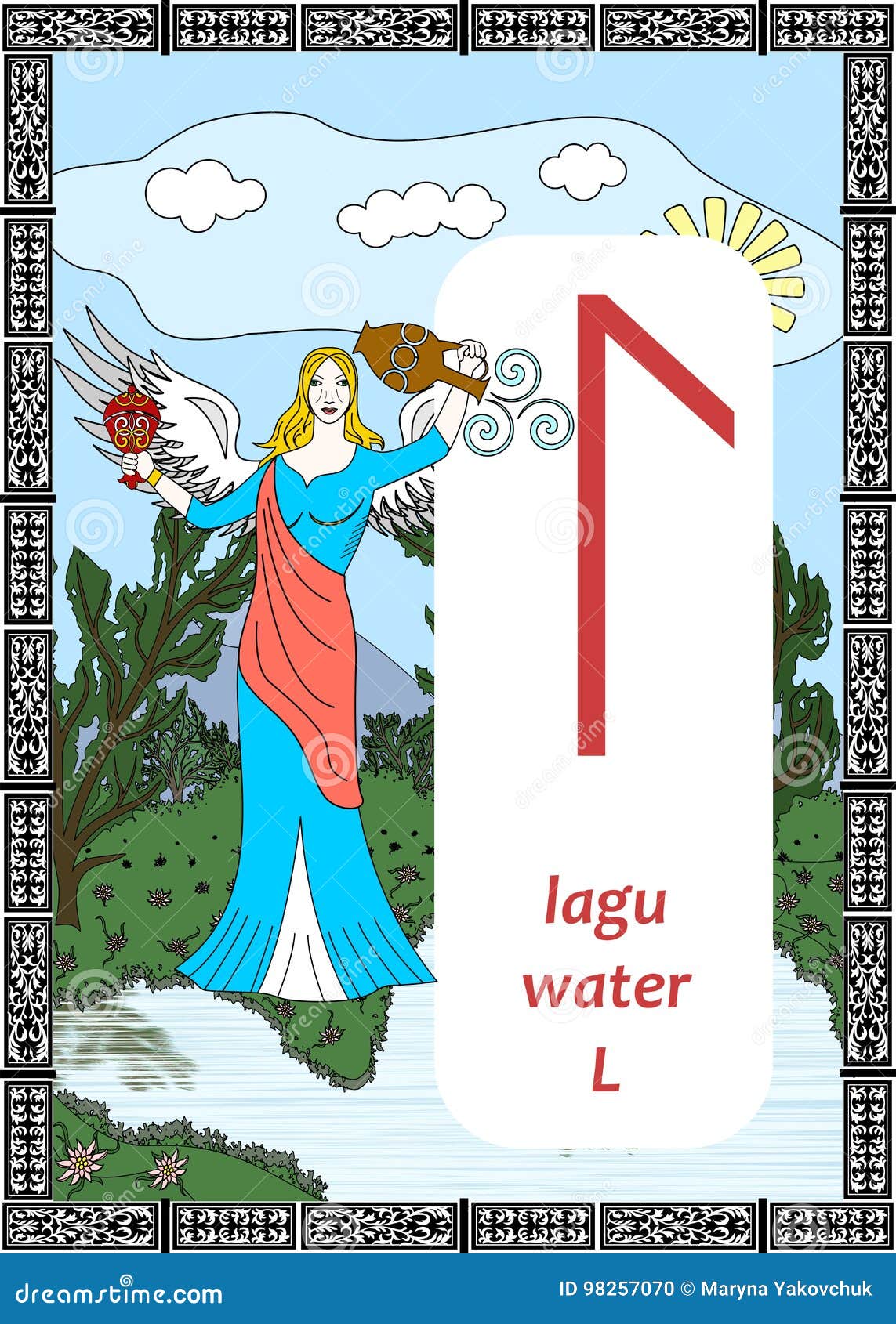 The water rune stock vector. Illustration of runes, telling - 98257070