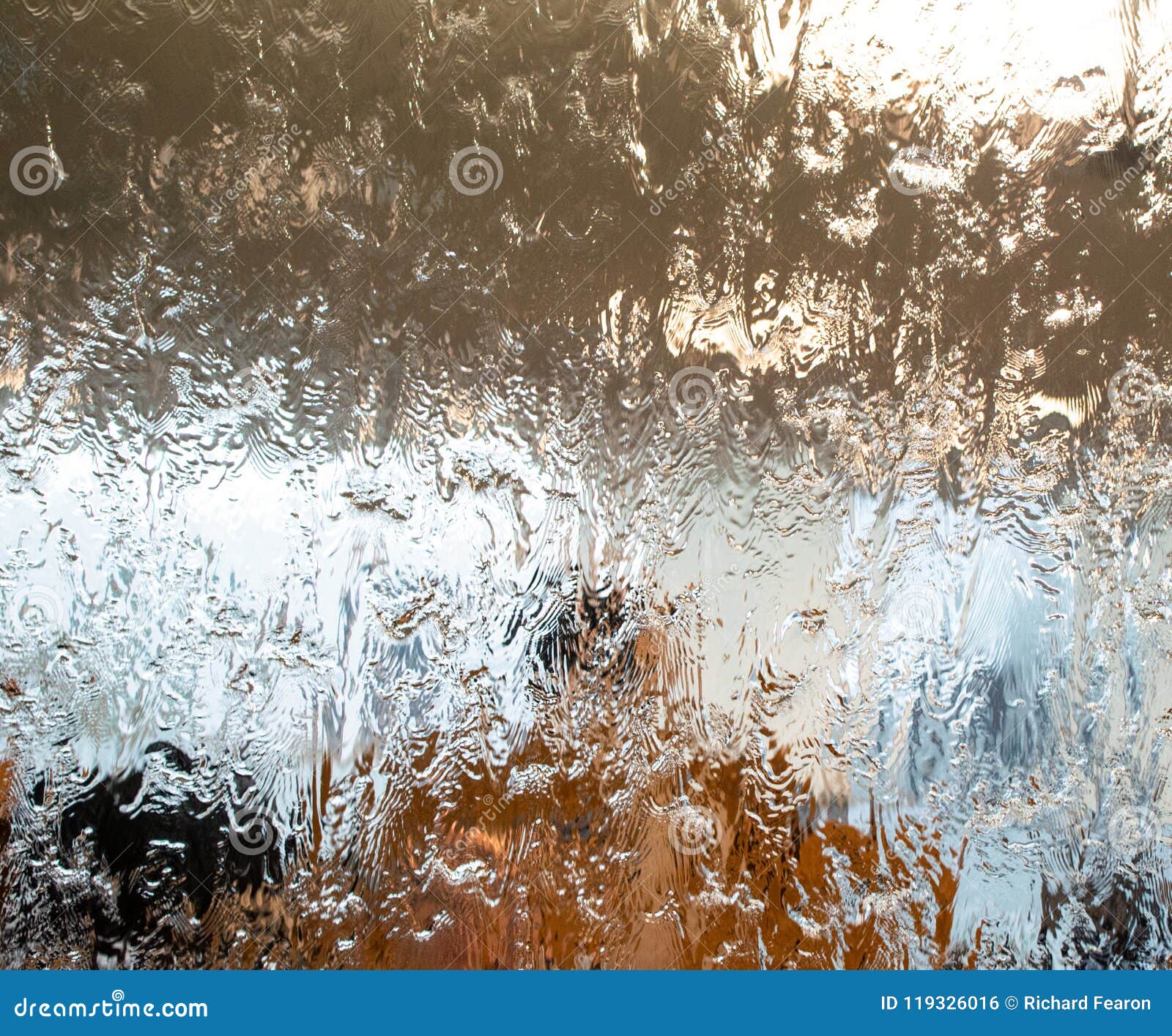 Water Running Down Glass, Ripples, Patterns and Reflections Three Stock ...