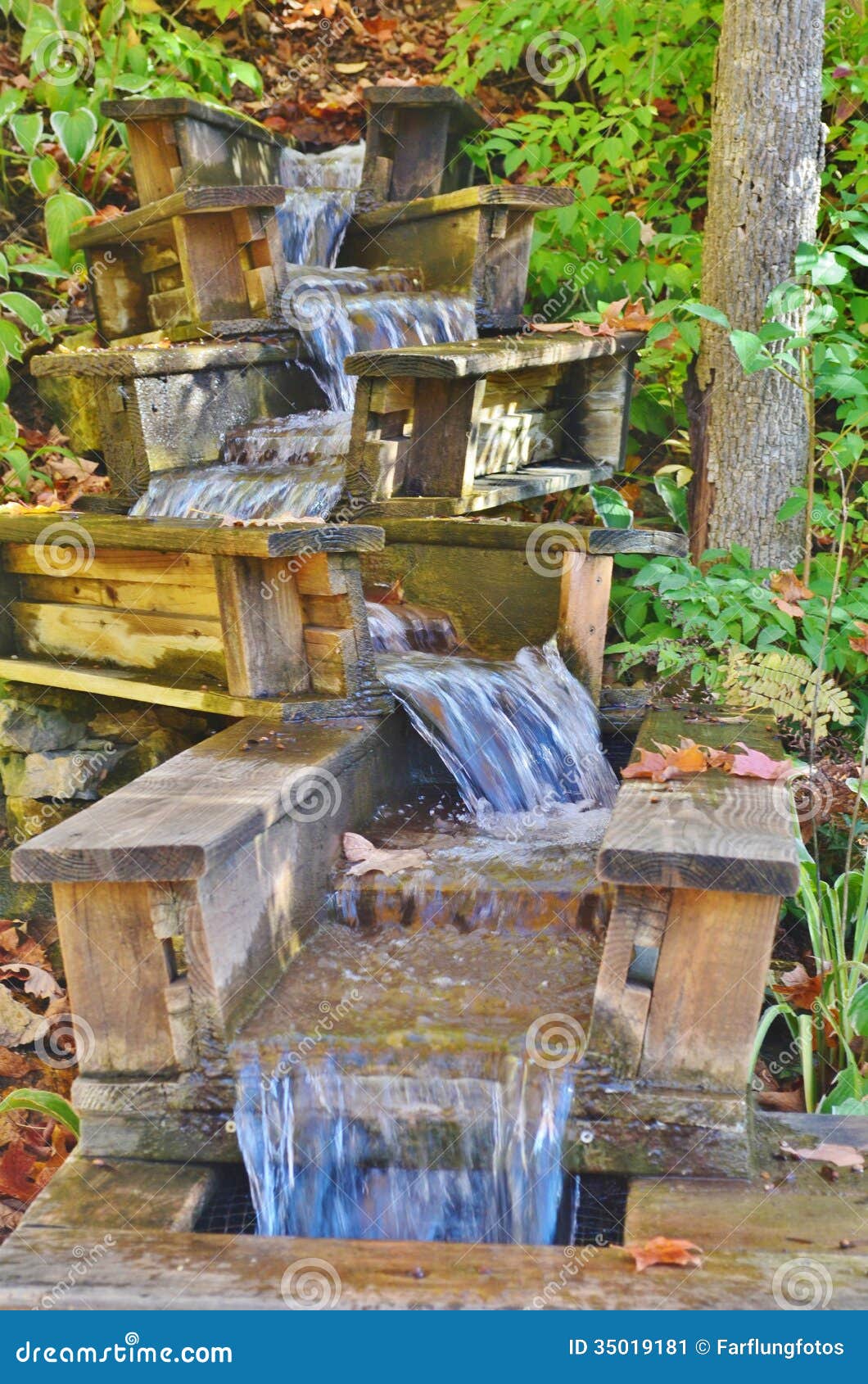 Water Running Down a Sluice. Stock Image - Image of flow, forest: 35019181