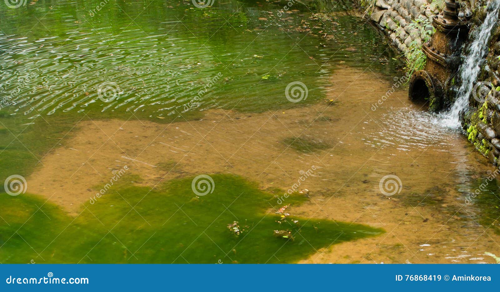 Water Running Down Stone Wall Stock Image - Image of narrow, park: 76868419