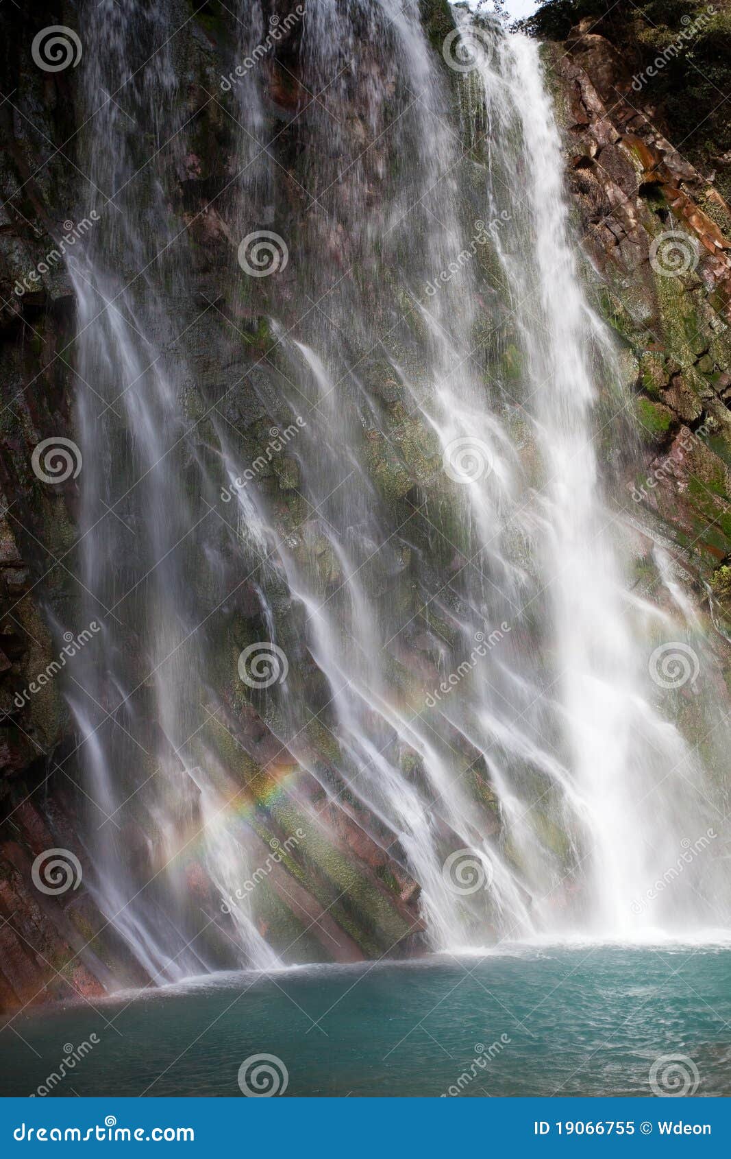 Water Running Down a Waterfall Stock Image - Image of kirishima ...