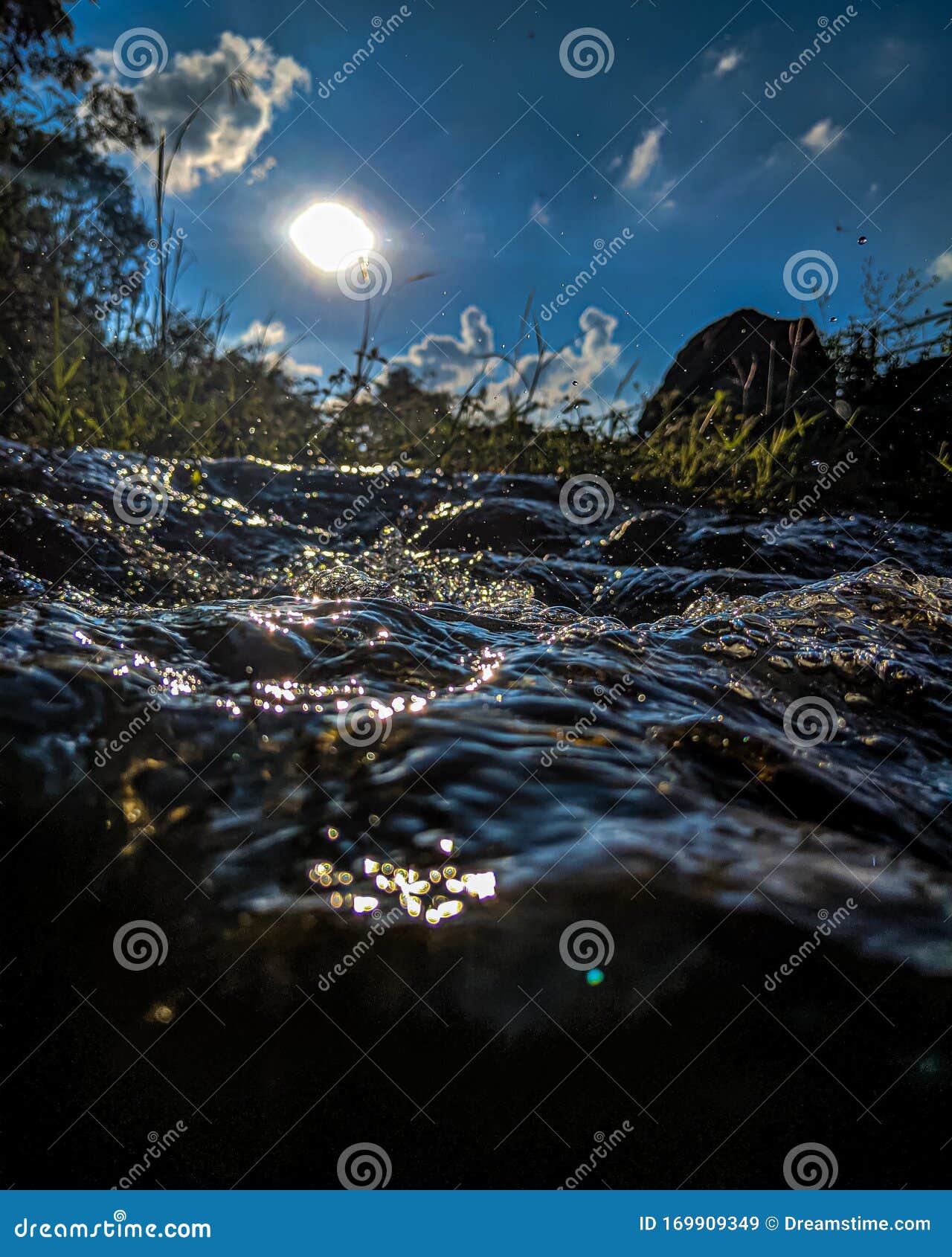 Water Running downhill stock image. Image of freezed - 169909349