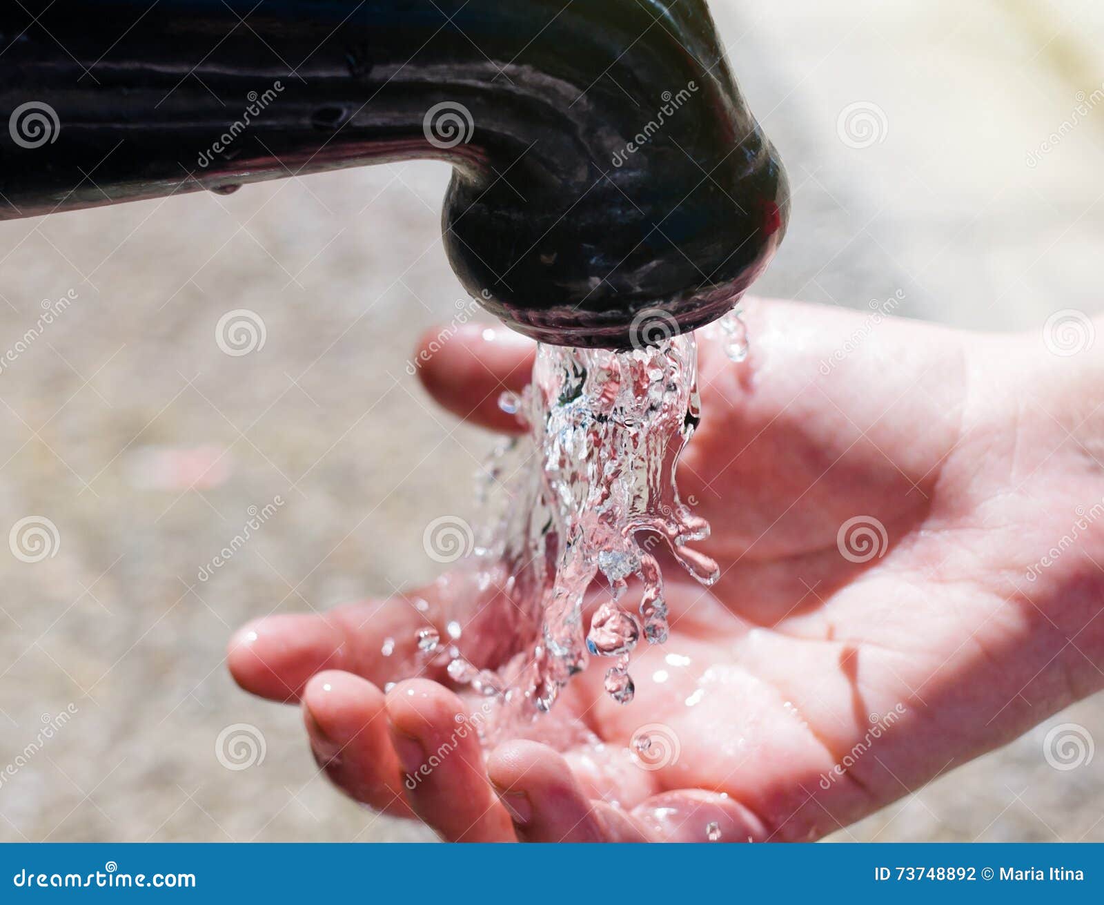 Water is running on hand stock photo. Image of cold, pump - 73748892
