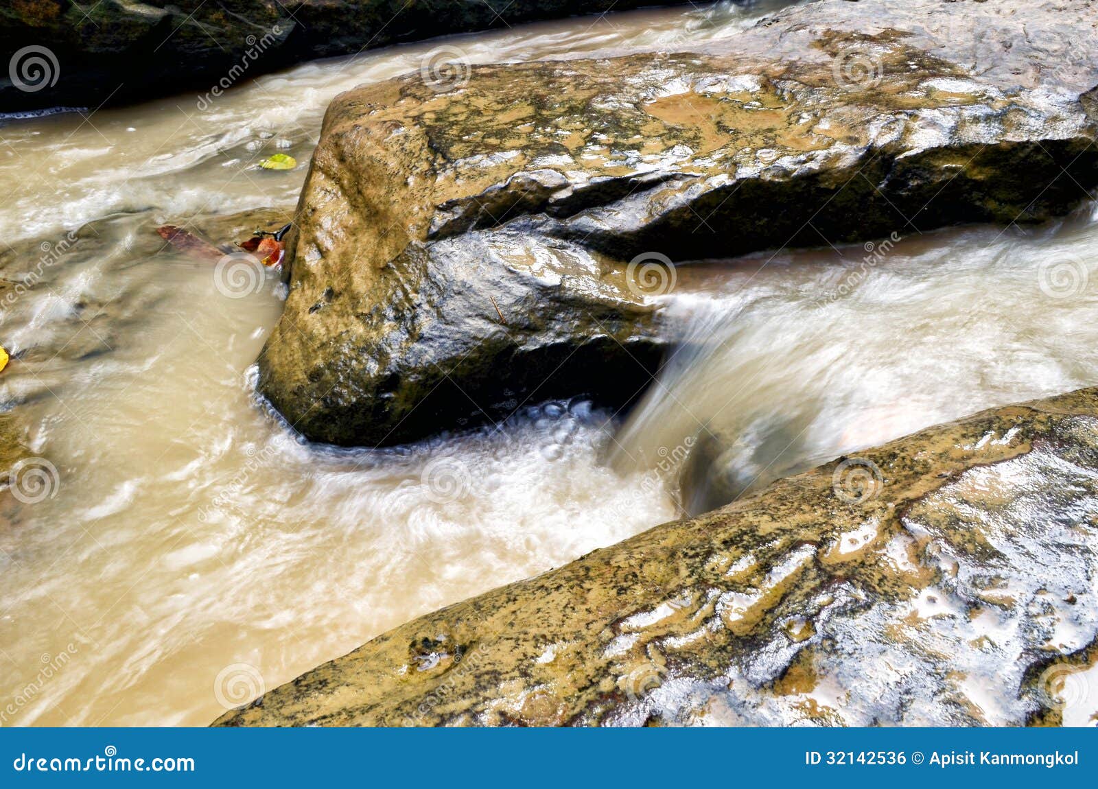 Water Running Over Rocks stock photo. Image of horizontal - 32142536