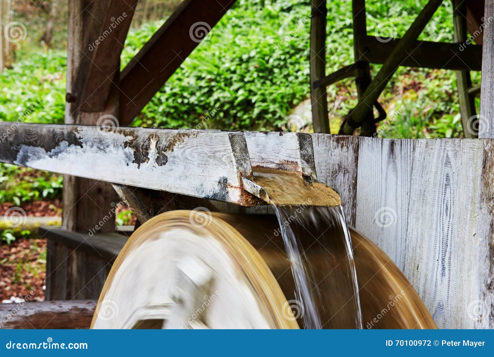Water Running Over the Wheel of a Mill Stock Photo - Image of wooden ...