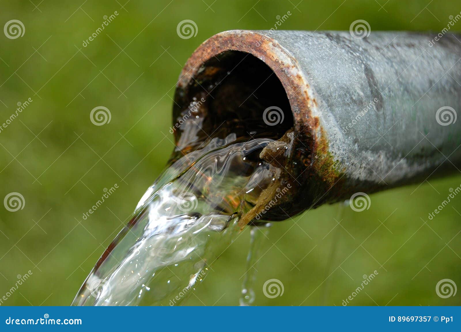 Water Running from Pipe Natural Fresh Clean Mountain Spring Stock Image ...
