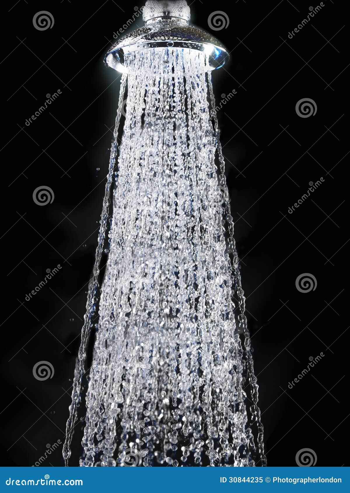 Water Running from Shower Head Stock Image - Image of object ...