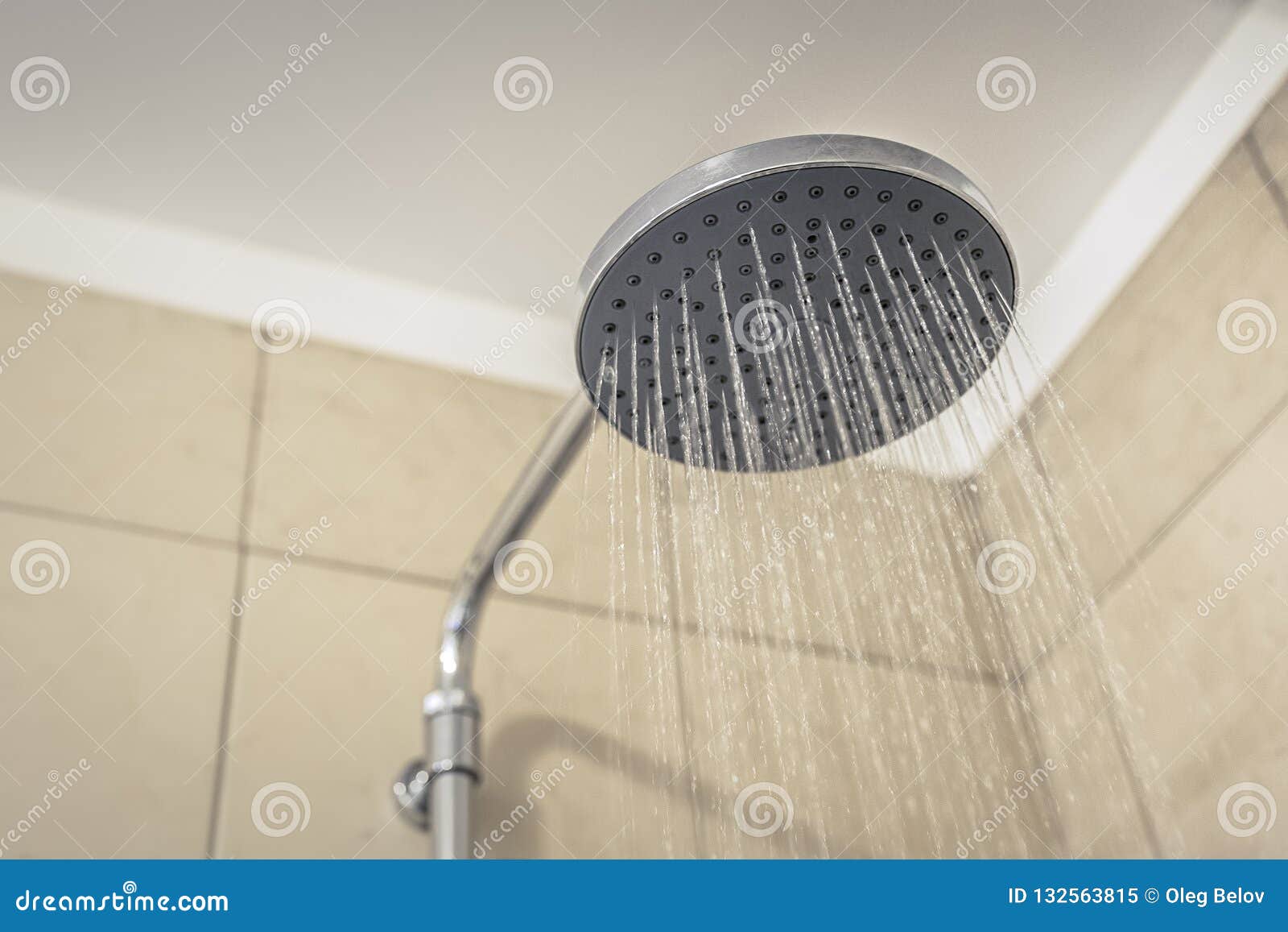 Water Running from the Shower Head in the Bathroom Stock Image - Image ...