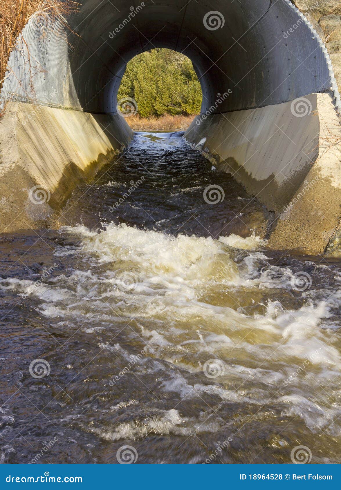 Water Runoff through Culvert Stock Photo - Image of culvert, tunnel ...