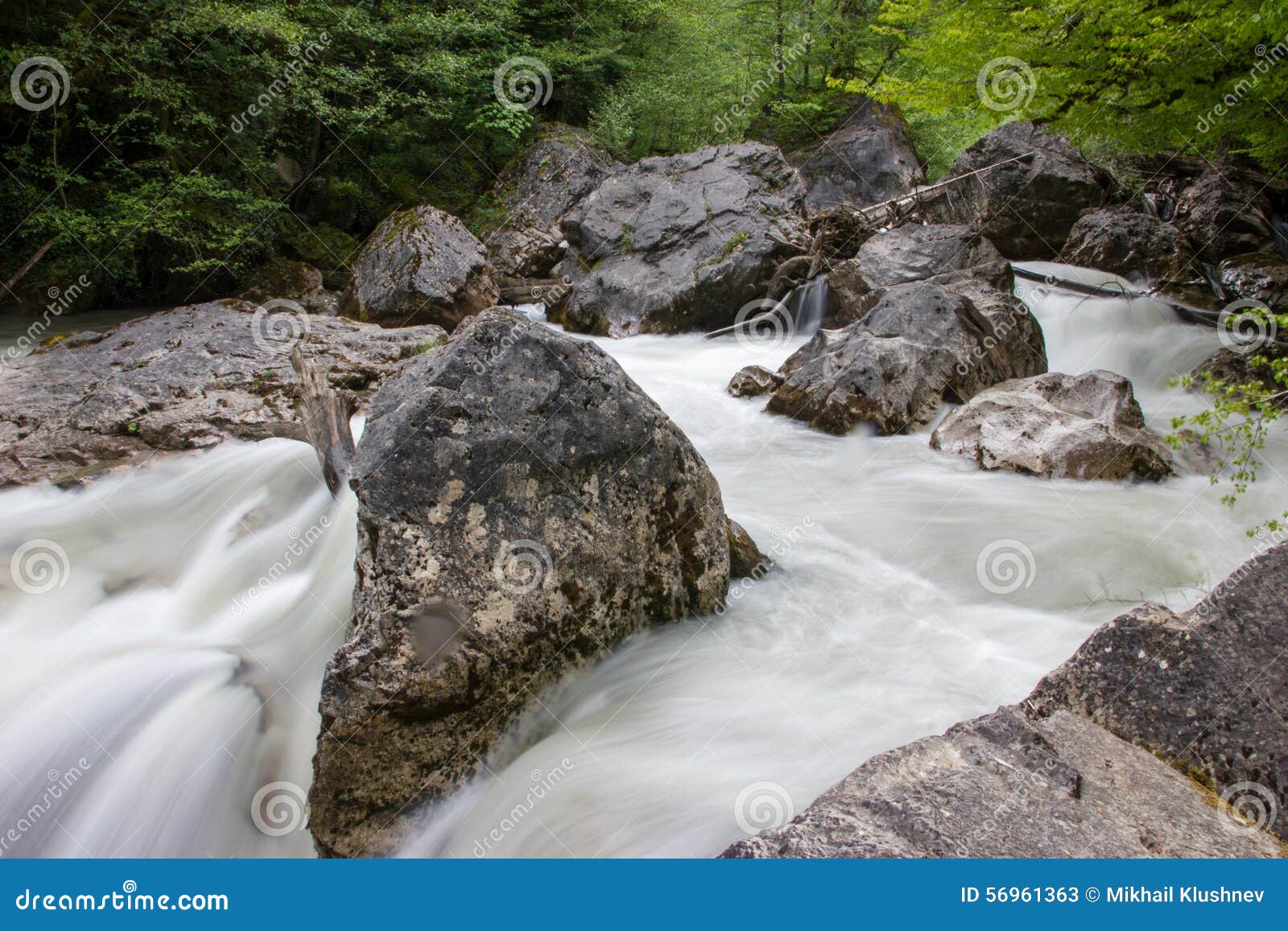 Water Rushing by the Rocks. Stock Image - Image of forest, current ...