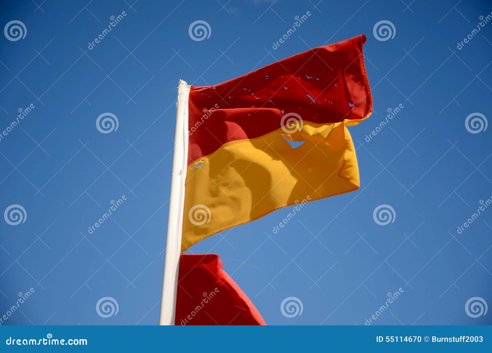 Water Safety Flag on a Beach Stock Photo - Image of queensland ...