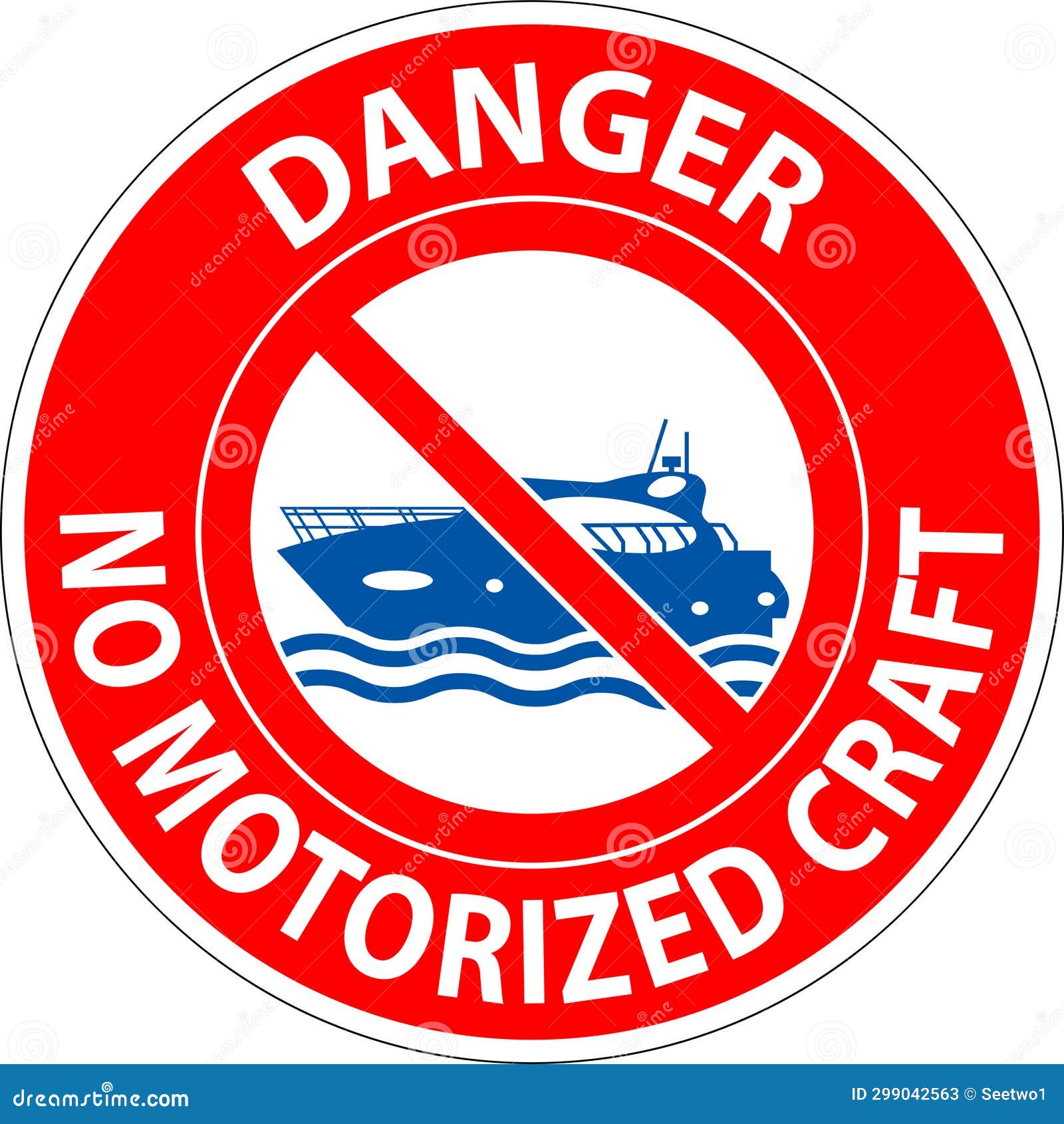 Water Safety Sign Attention, No Motorized Craft Stock Vector ...