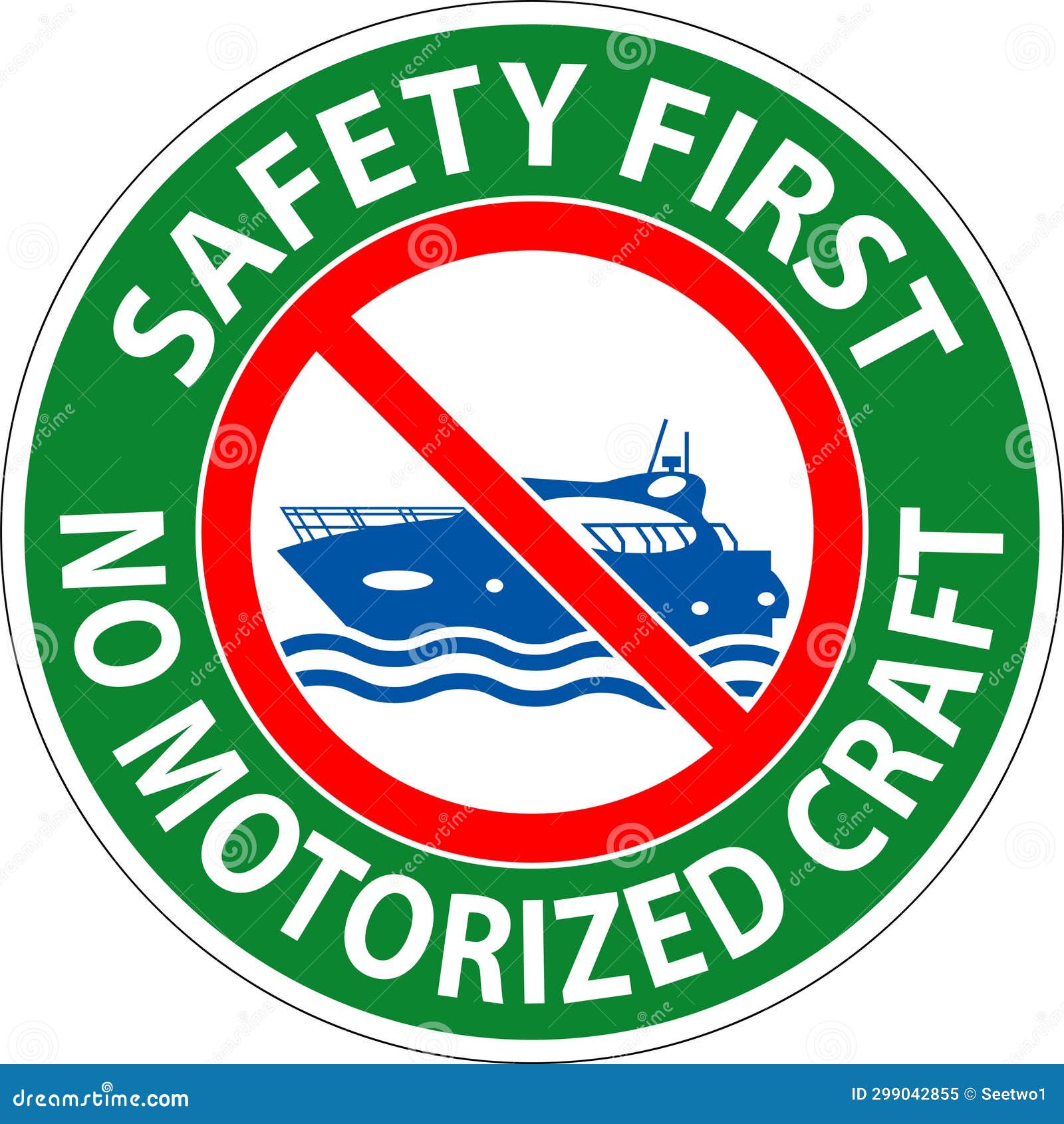 Water Safety Sign Attention, No Motorized Craft Stock Vector ...