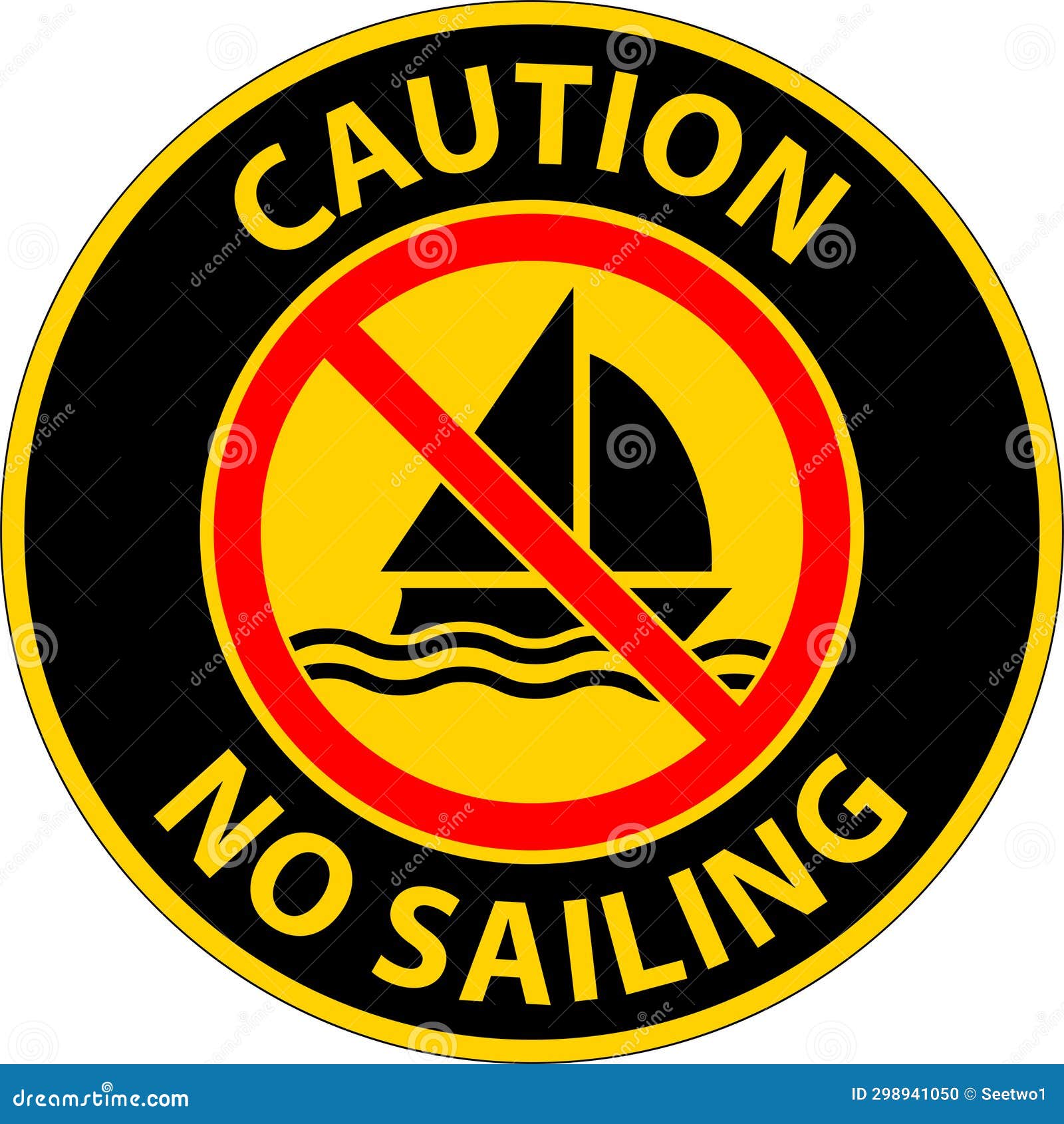 Water Safety Sign Attention, No Sailing Stock Vector - Illustration of ...