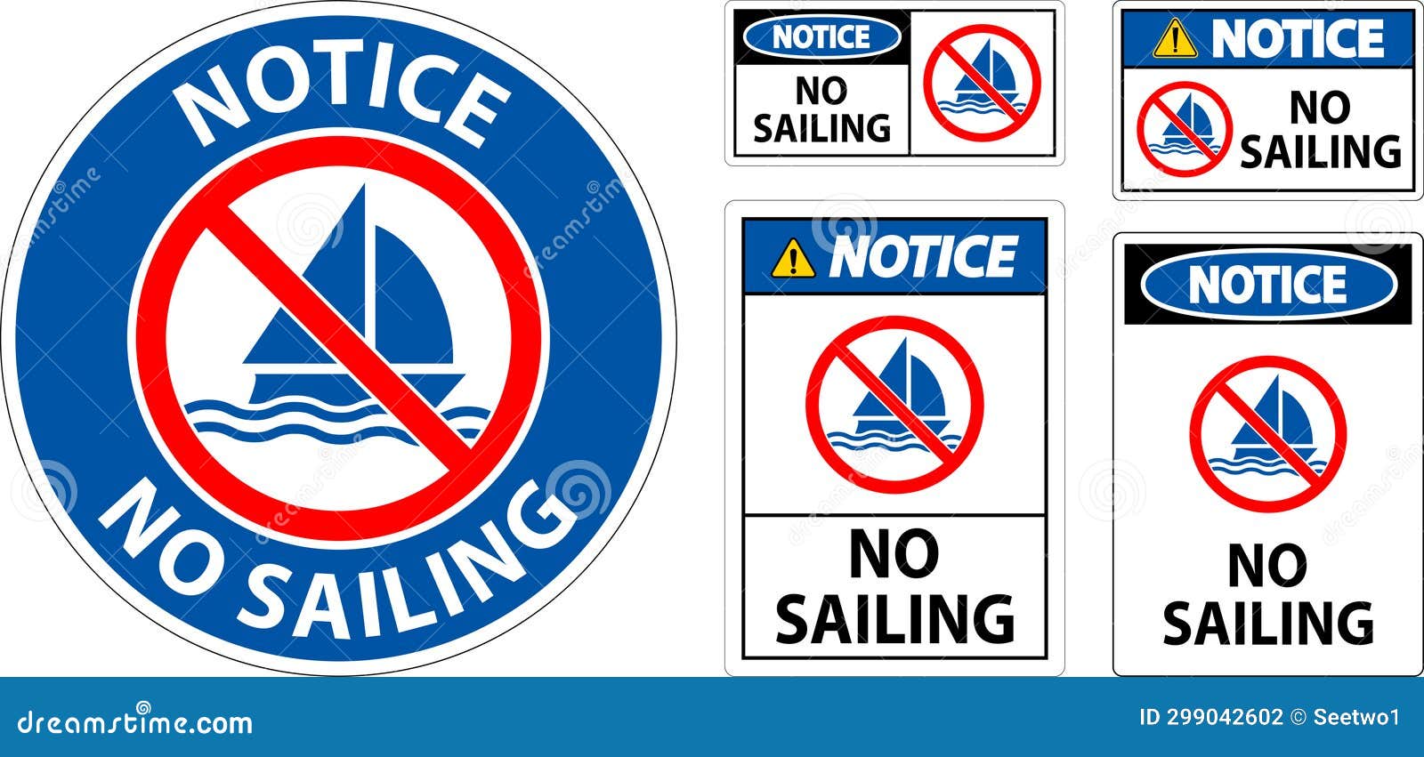Water Safety Sign Attention, No Sailing Stock Vector - Illustration of ...