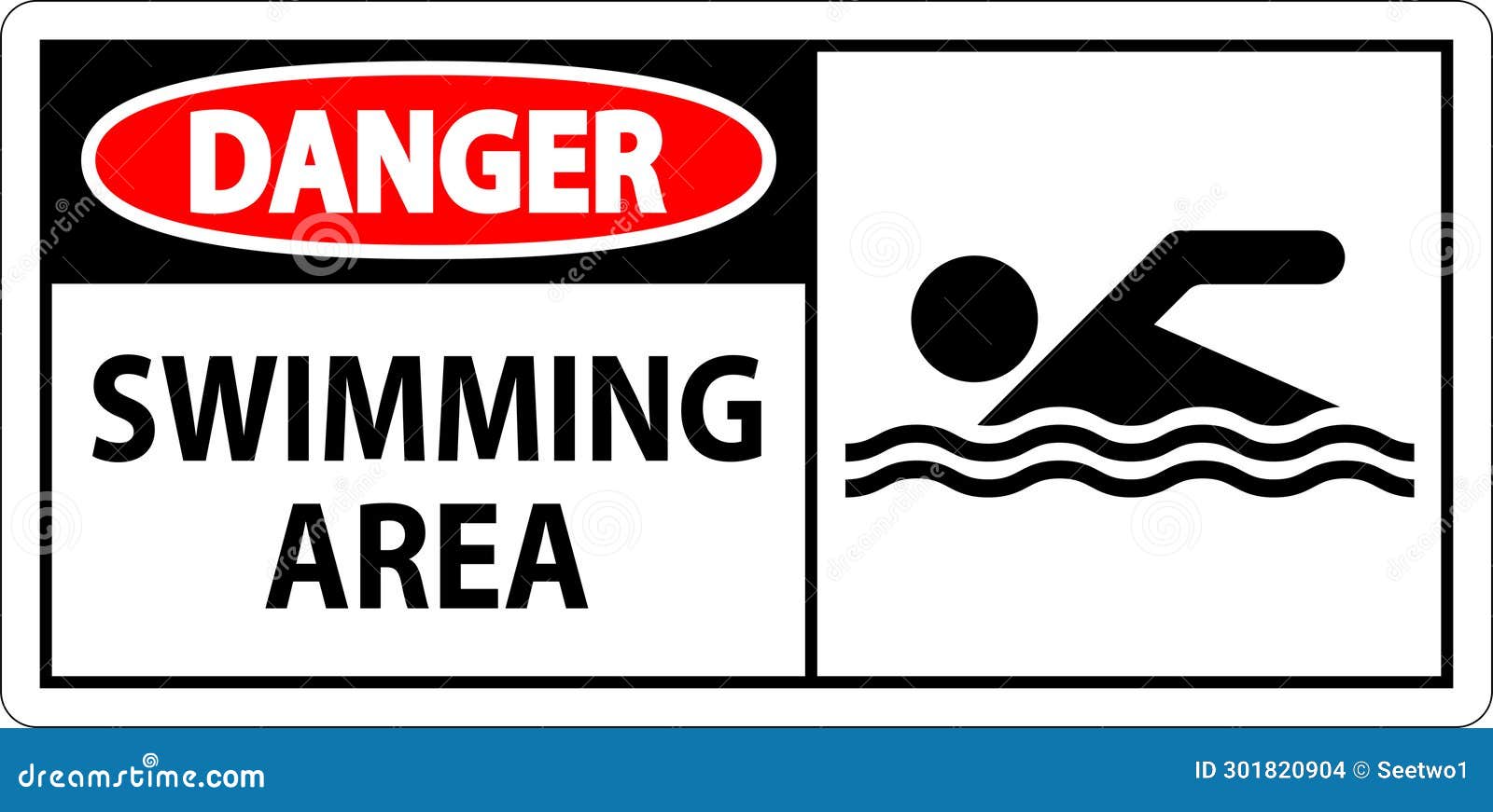 Danger No Swimming Symbol Sign, Vector Illustration, Isolate On White ...