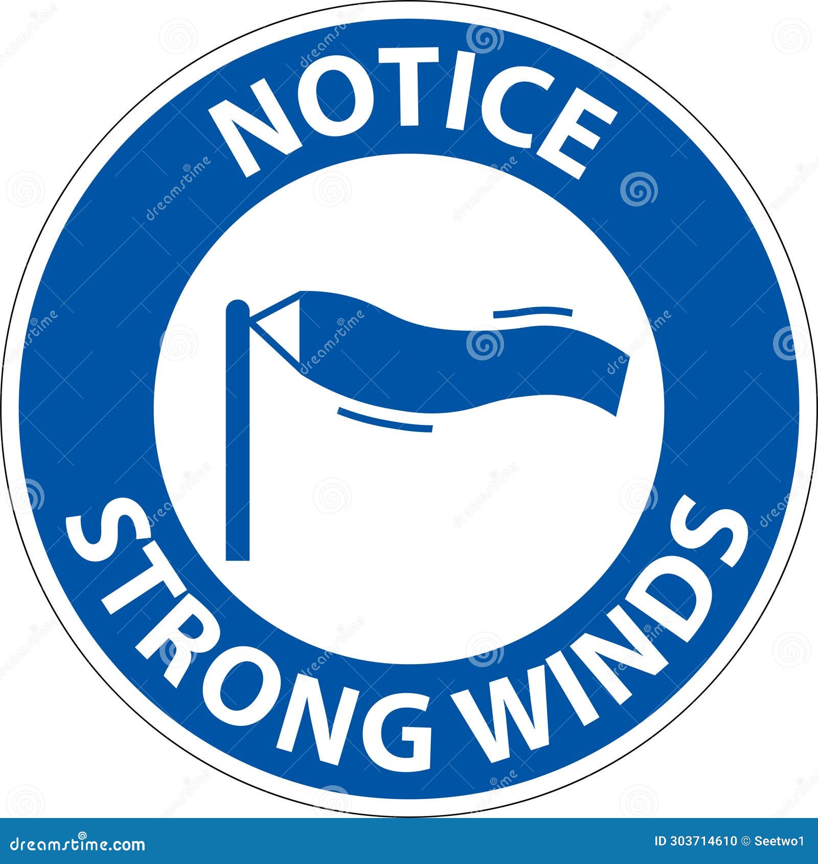 Water Safety Sign Notice - Strong Winds Stock Vector - Illustration of ...
