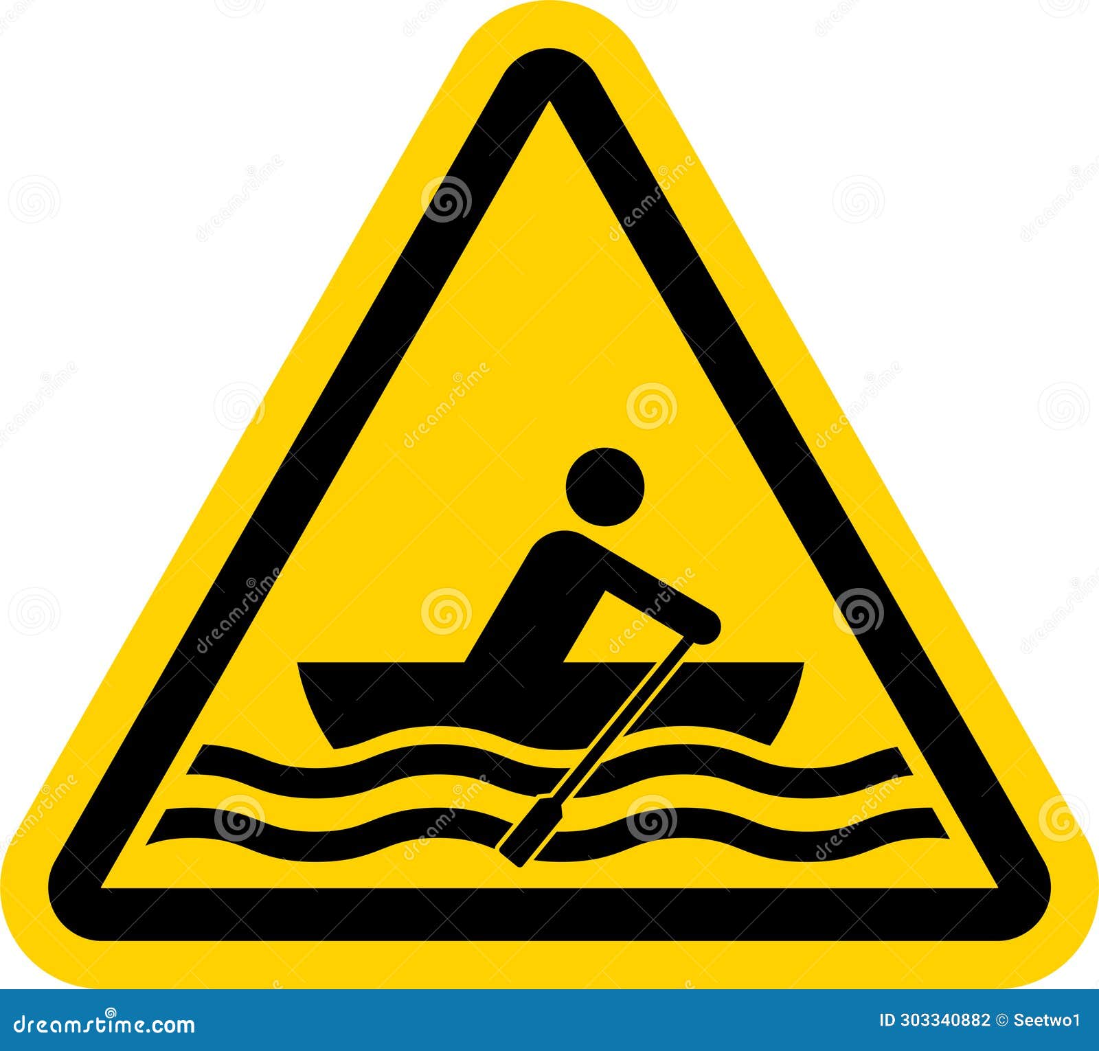 Water Safety Sign Warning - Rowing Area Stock Vector - Illustration of ...