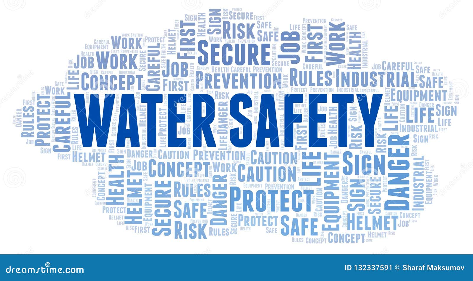 Water Safety word cloud stock illustration. Illustration of colors ...