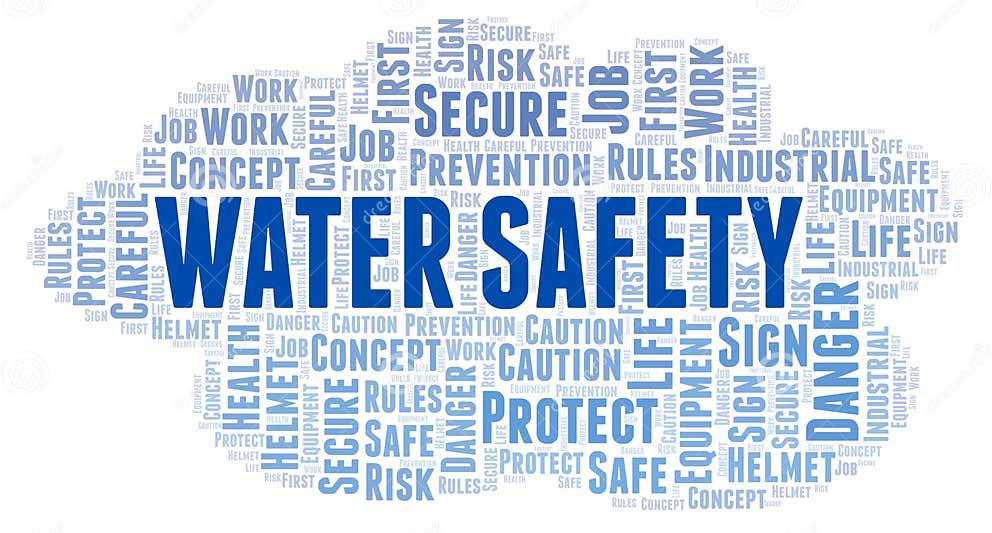 Water Safety word cloud stock illustration. Illustration of colors ...