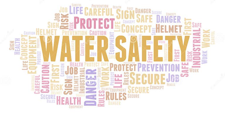 Water Safety word cloud stock illustration. Illustration of security ...
